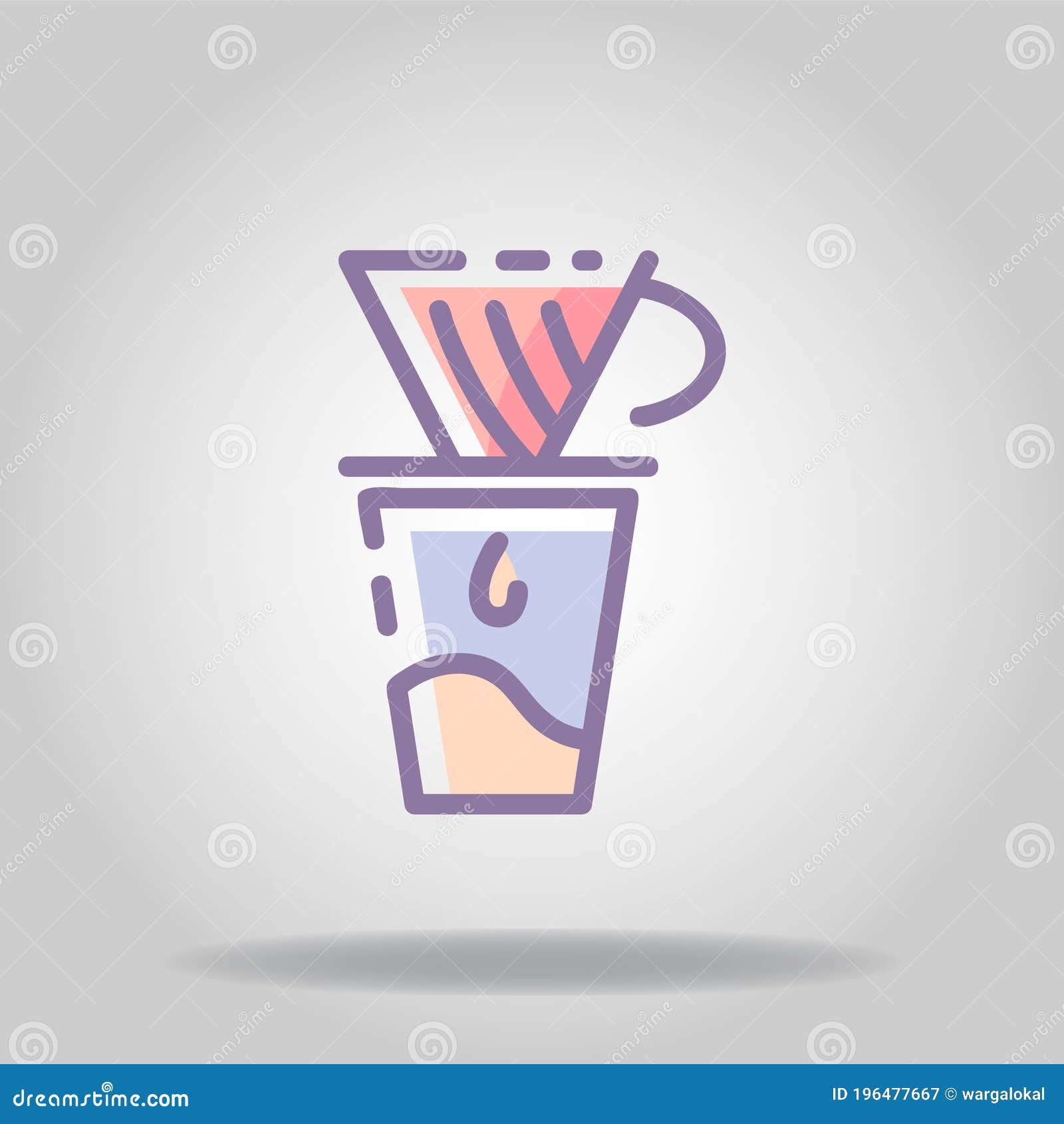 Coffe Maker V60 Icon or Logo in Pastel Color Stock Vector ...