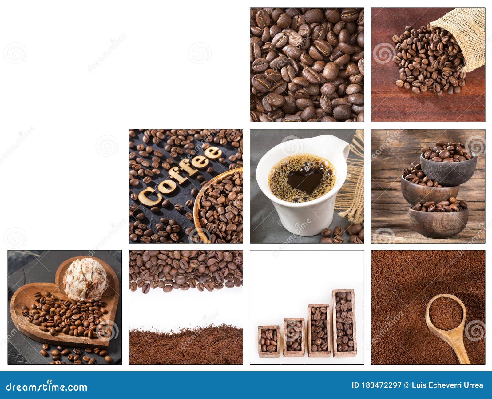 Coffea - Creative Collage of Coffee Beans Images Stock Image - Image of ...