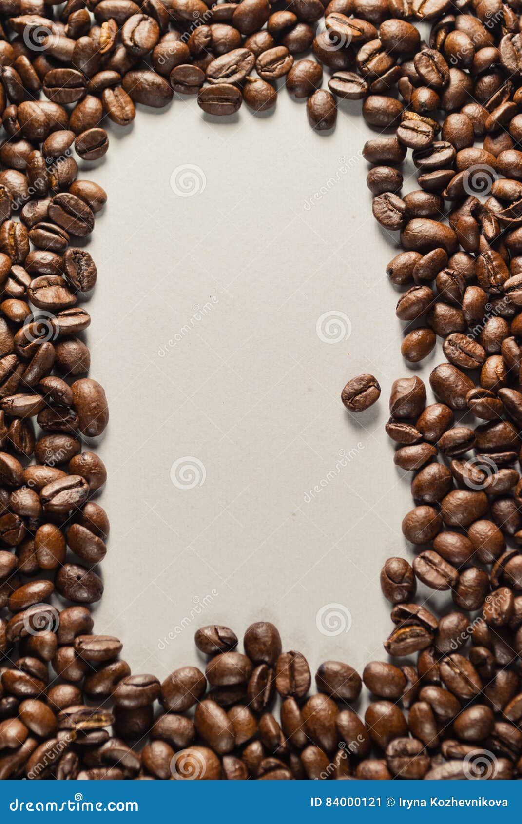 Coffebeans on Neutral Gray Background. Dark Roast Coffee. Stock Image ...