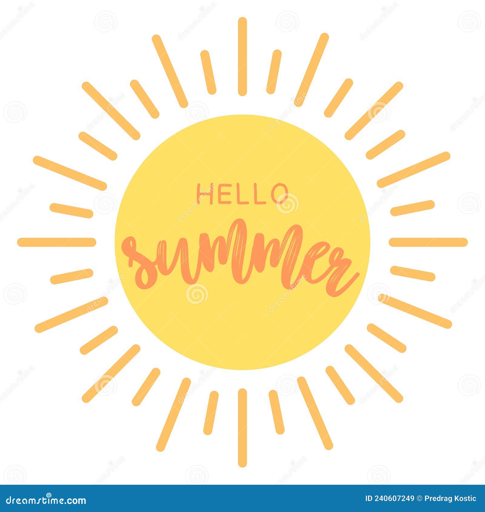 Hello summer stock illustration. Illustration of comic - 240607249