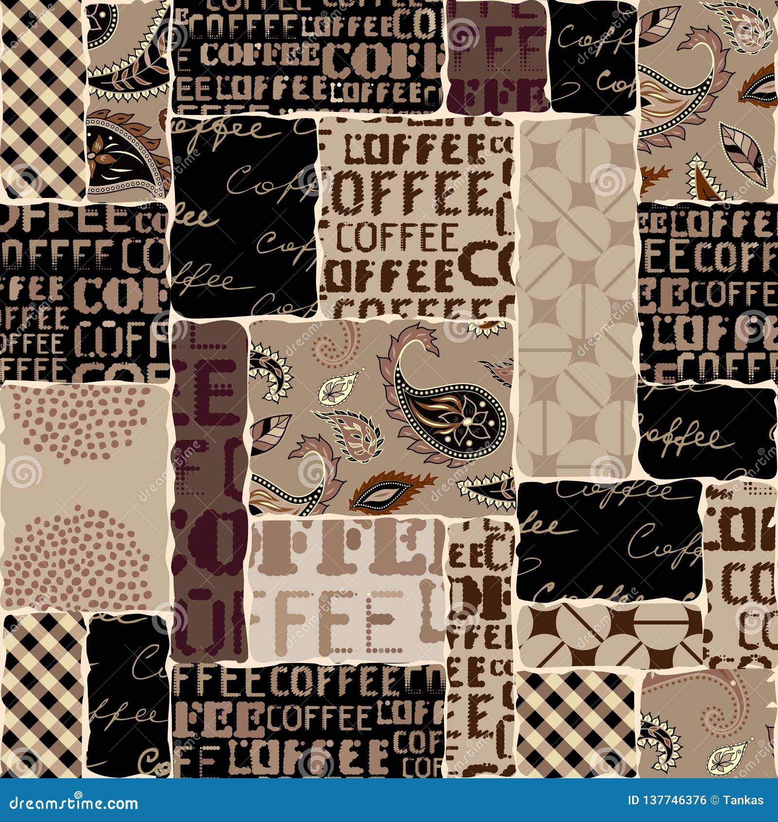 Coffee. Abstract Coffee Beans on Brown Background Stock Vector ...
