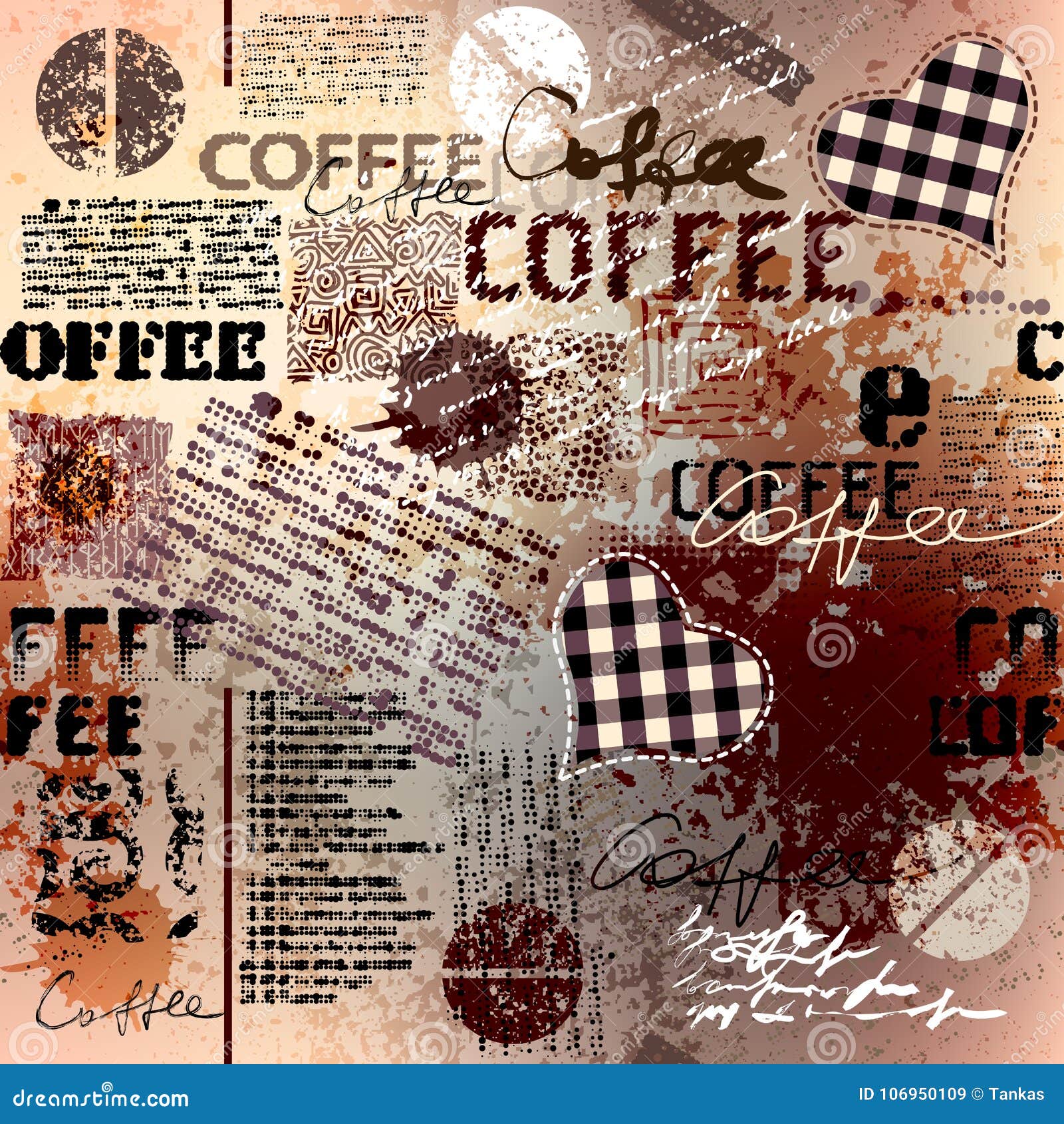 Coffee. Abstract Coffee Beans on Brown Background Stock Vector ...