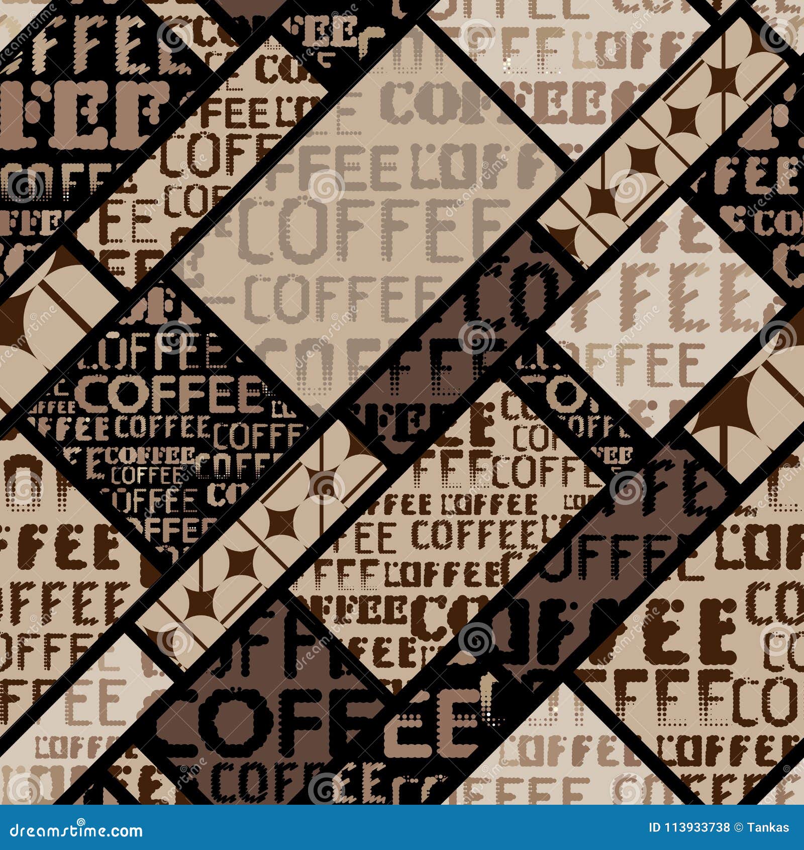 Coffee. Abstract Coffee Beans on Brown Background Stock Vector ...