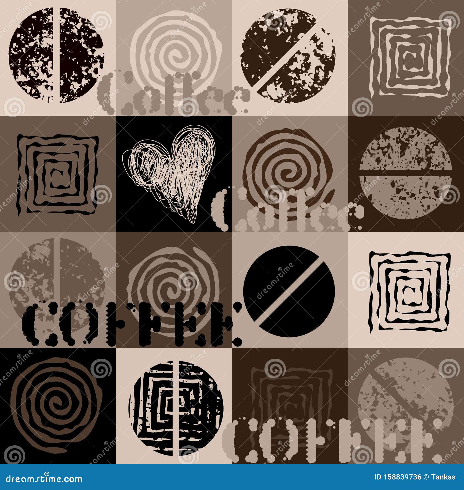 Coffee. Abstract Coffee Beans on Brown Background Stock Vector ...