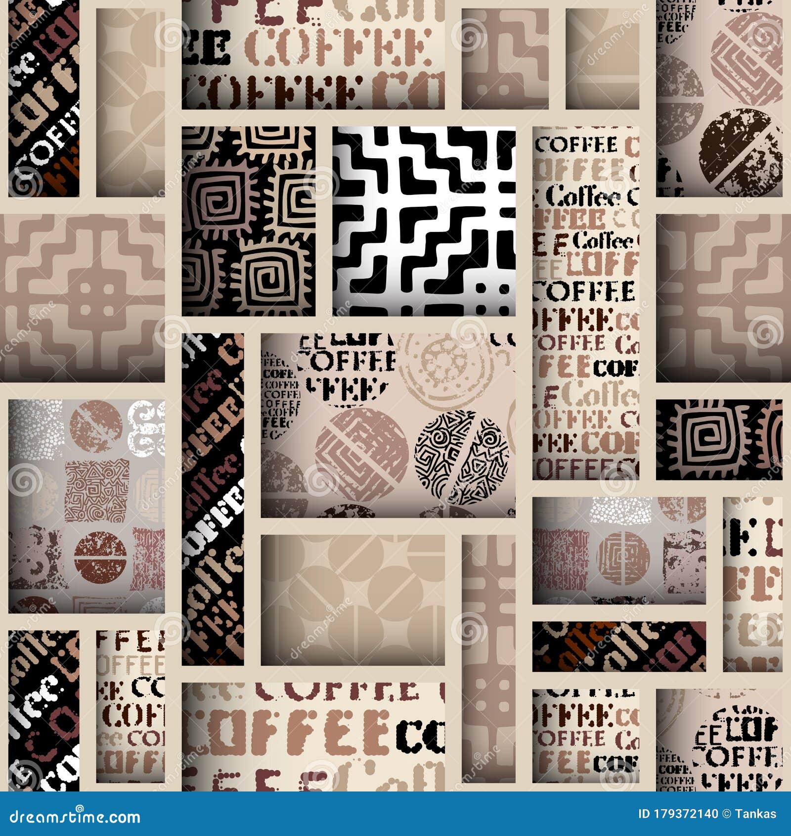 Coffee. Abstract Coffee Pattern. Seamless Image Stock Vector ...