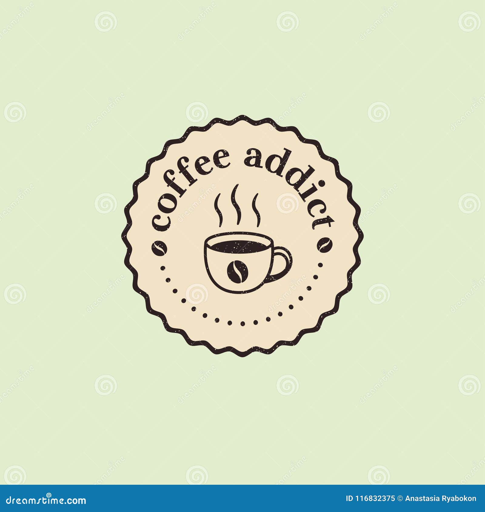 Coffee Addict Lettering Background Cartoon Vector | CartoonDealer.com ...
