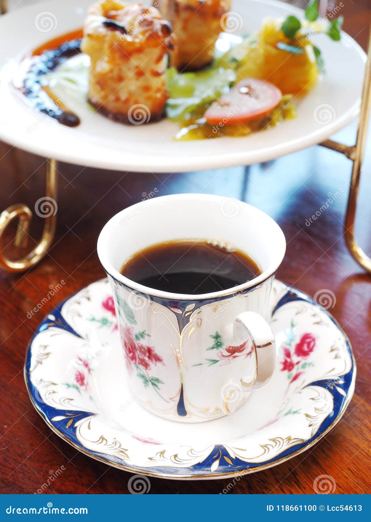 Coffee with Afternoon Tea Set Stock Photo - Image of food, modern ...