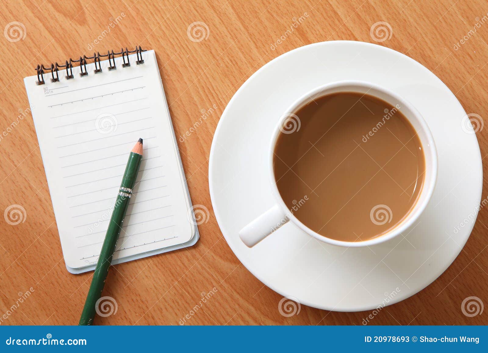 Coffee Along with a Memo and Pencil Stock Image - Image of family ...