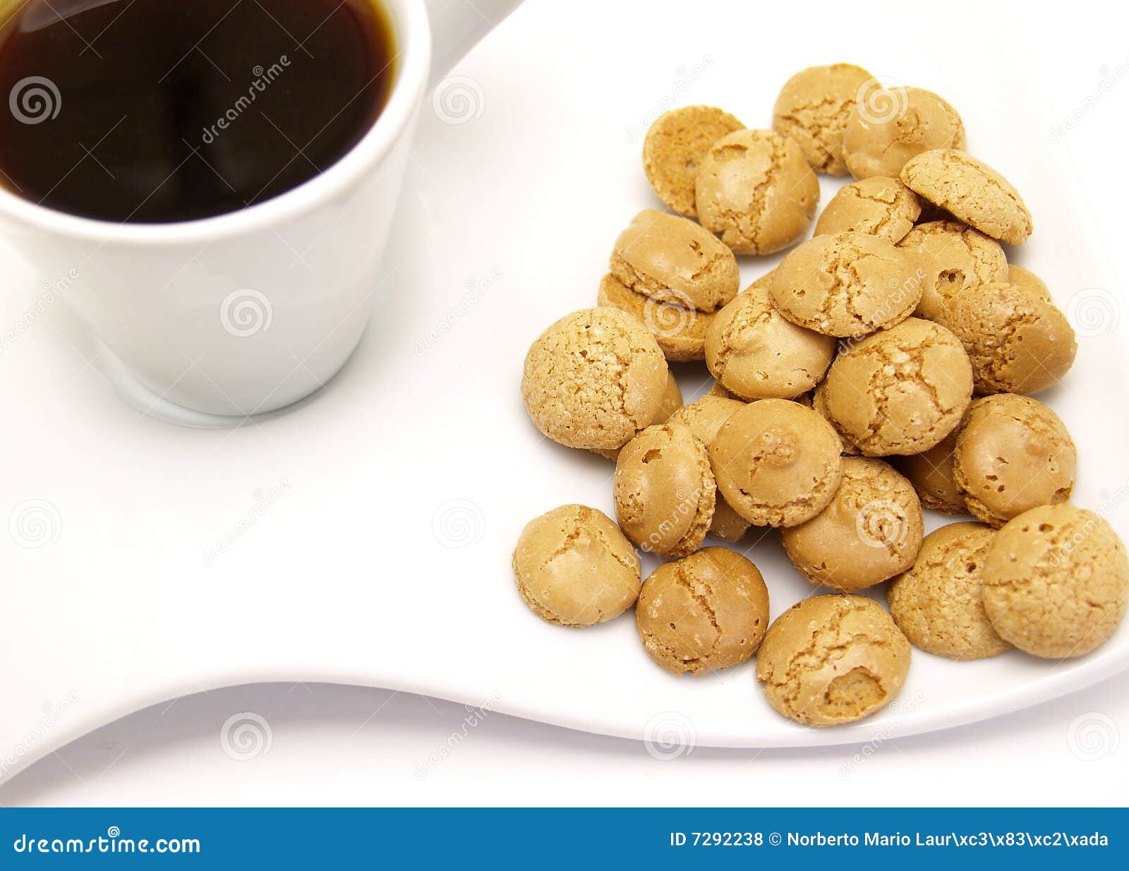 Coffee with amaretis stock photo. Image of amaretis, macro - 7292238