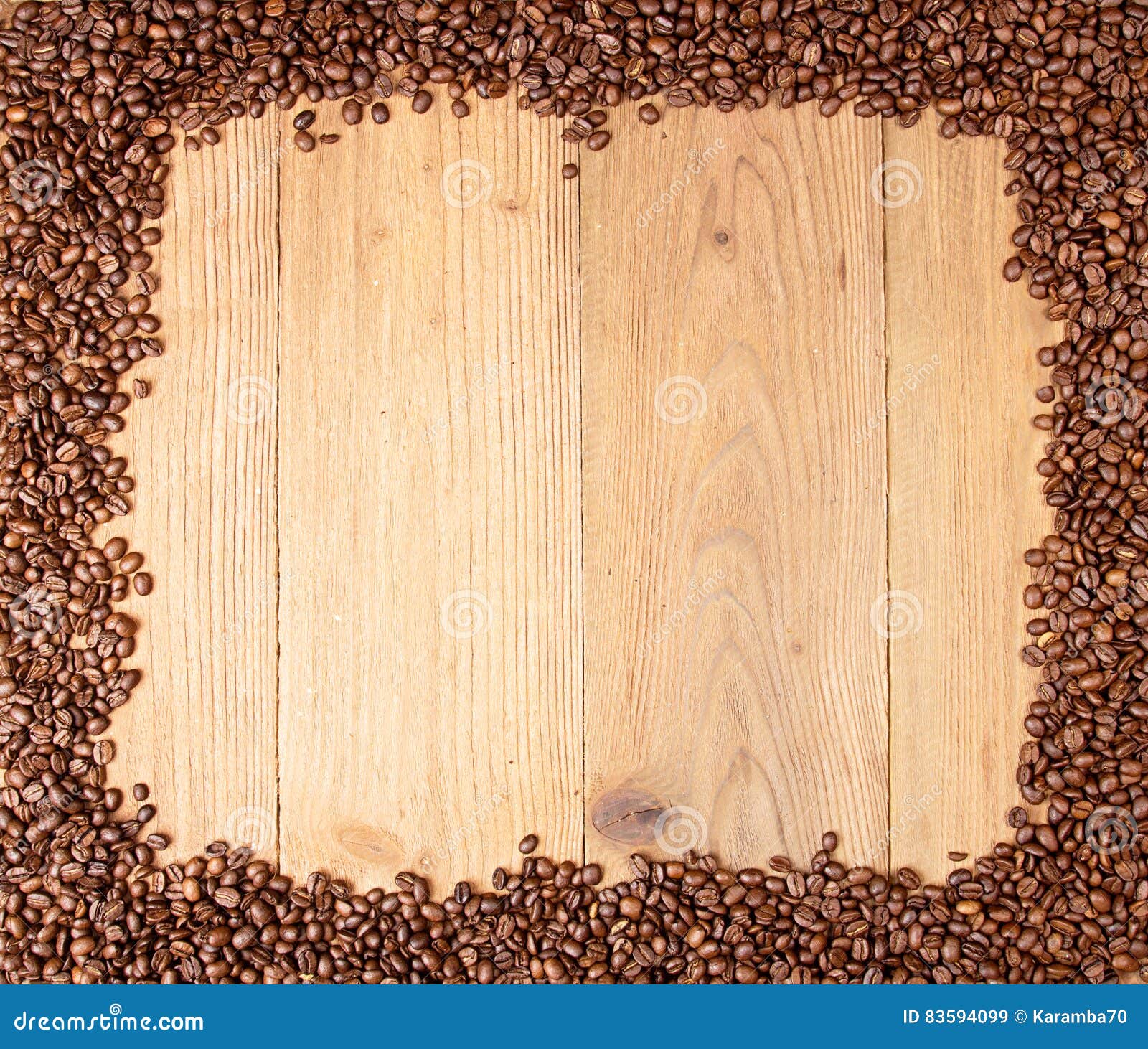 Coffee Background. Coffee Beans Spread on Table on Four Sides. Stock ...