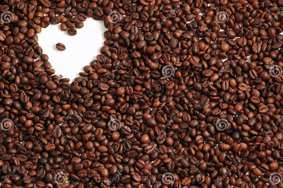 Coffee Background with Heart Stock Photo - Image of closeup, coffee ...