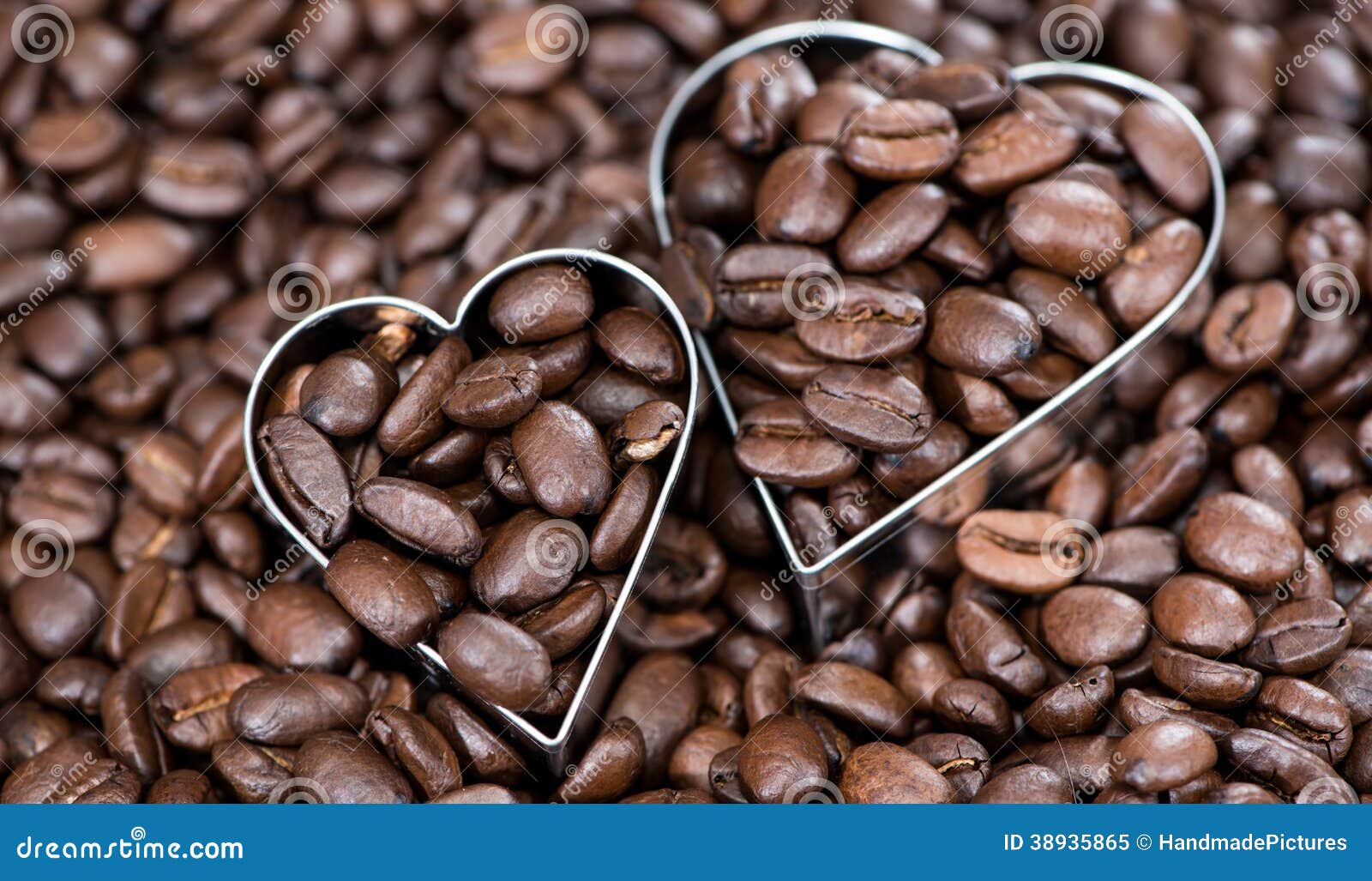 Coffee Background (with Hearts) Stock Image - Image of love, shape ...