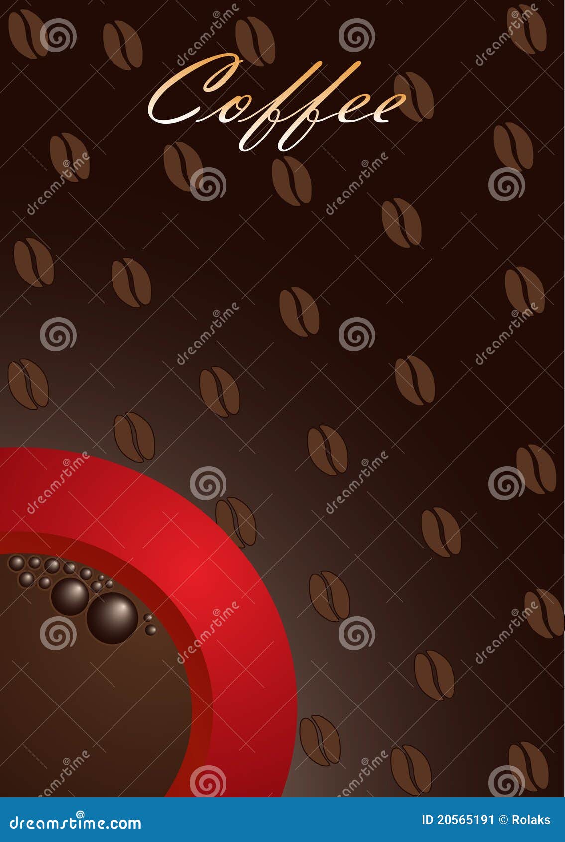 Coffee Background with Red Cup Stock Vector - Illustration of aroma ...
