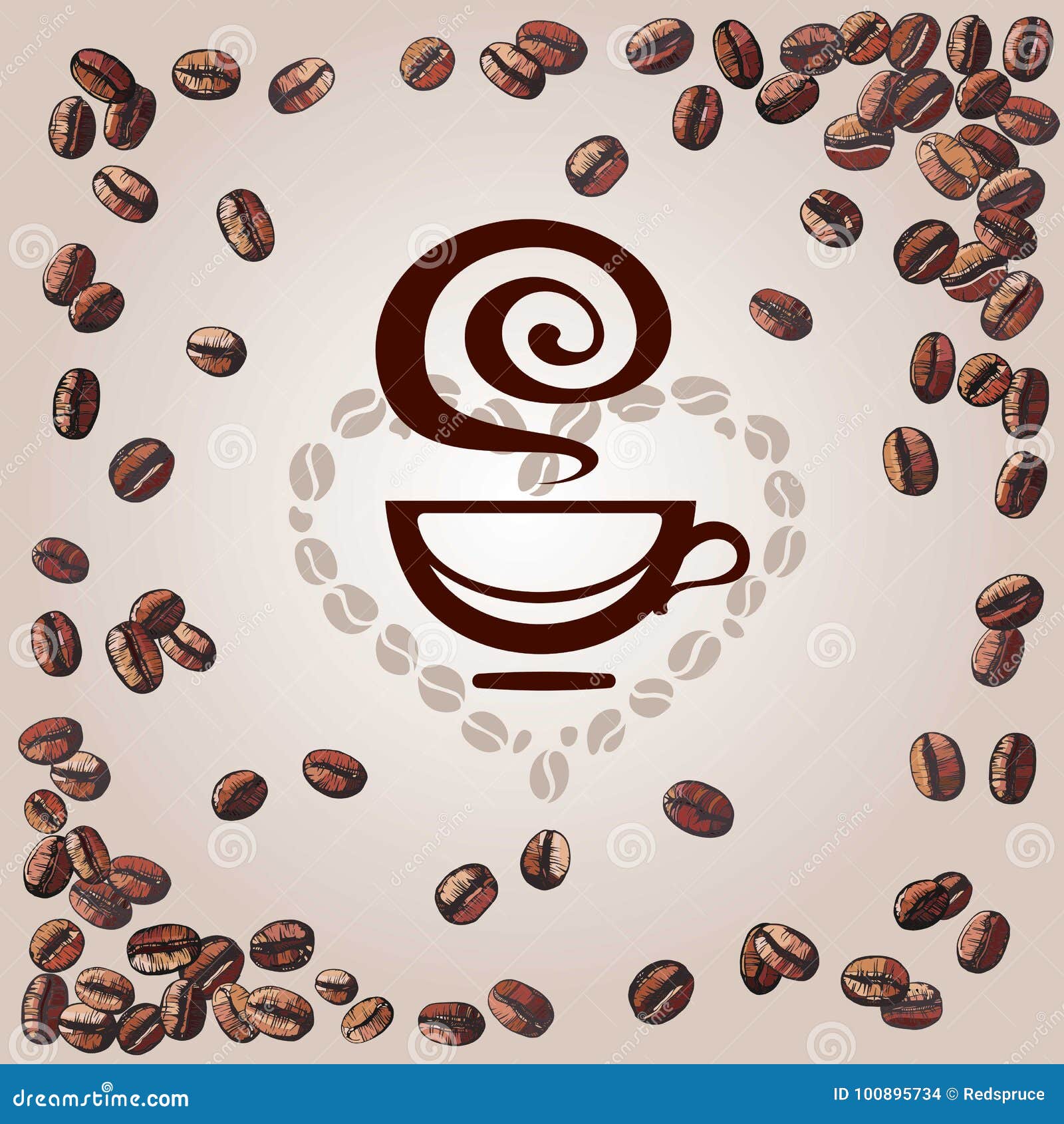 Coffee Background, Vector Illustration Stock Vector - Illustration of ...