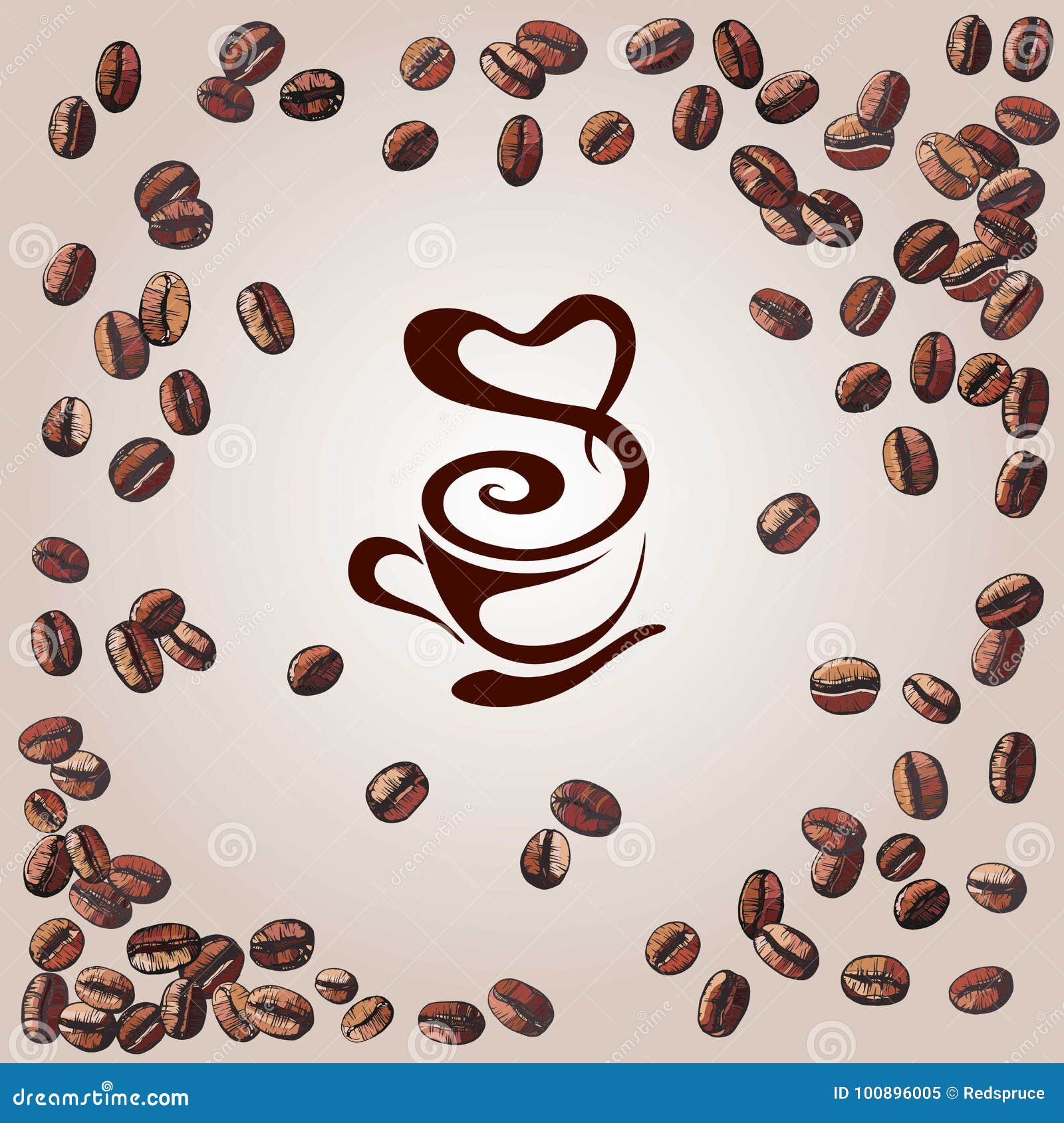 Coffee Background, Vector Illustration Stock Vector - Illustration of ...