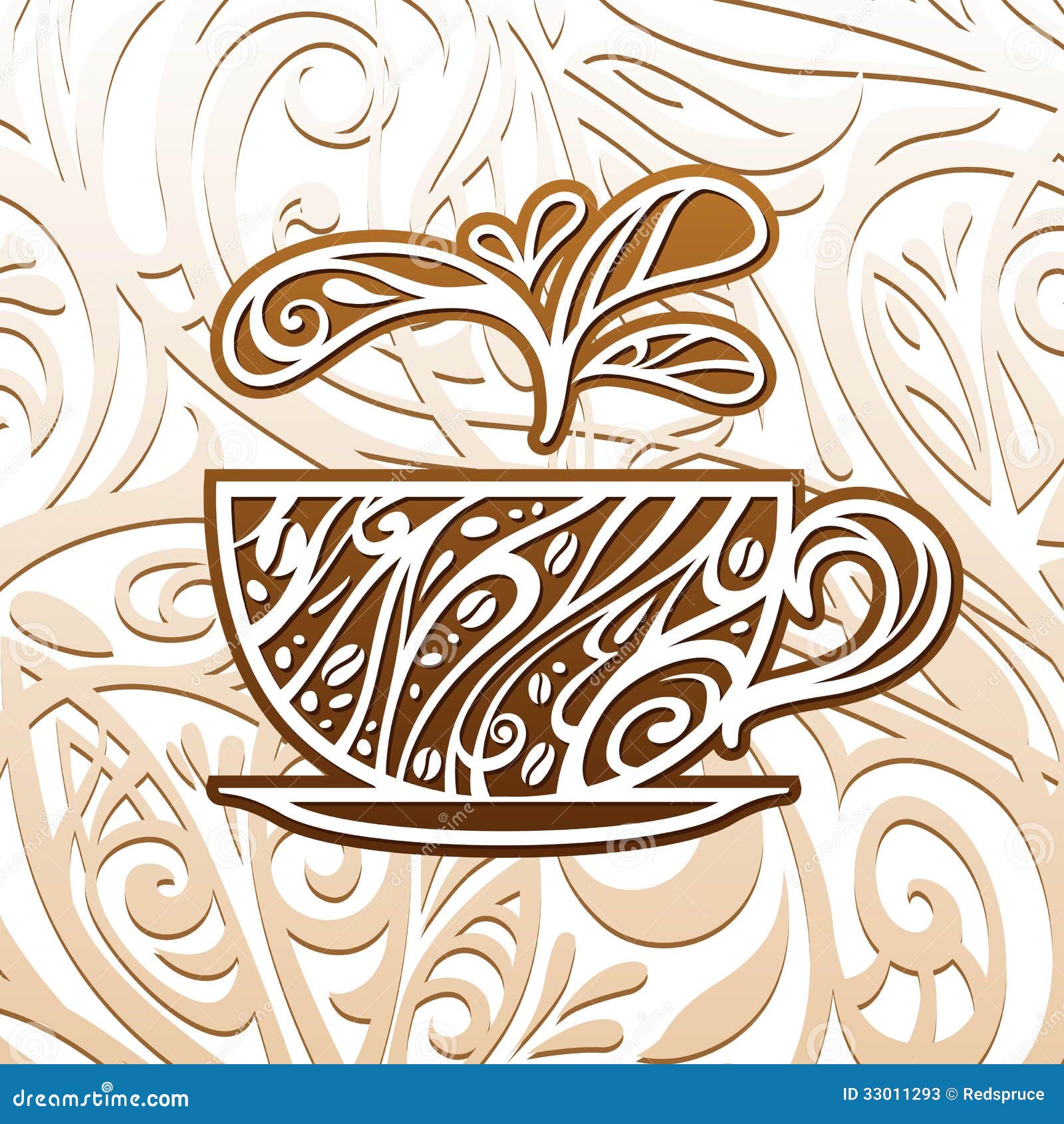 Coffee Background, Vector Illustration Stock Vector - Illustration of ...