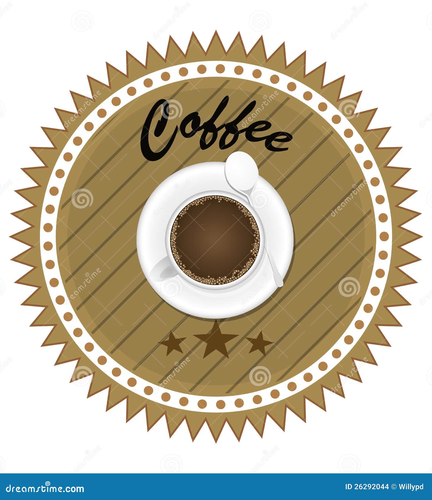 Coffee badge stock vector. Illustration of beverage, symbol - 26292044