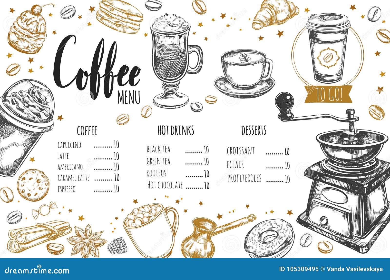 Coffee Menu Graphic Chalk Royalty-Free Stock Photo | CartoonDealer.com ...