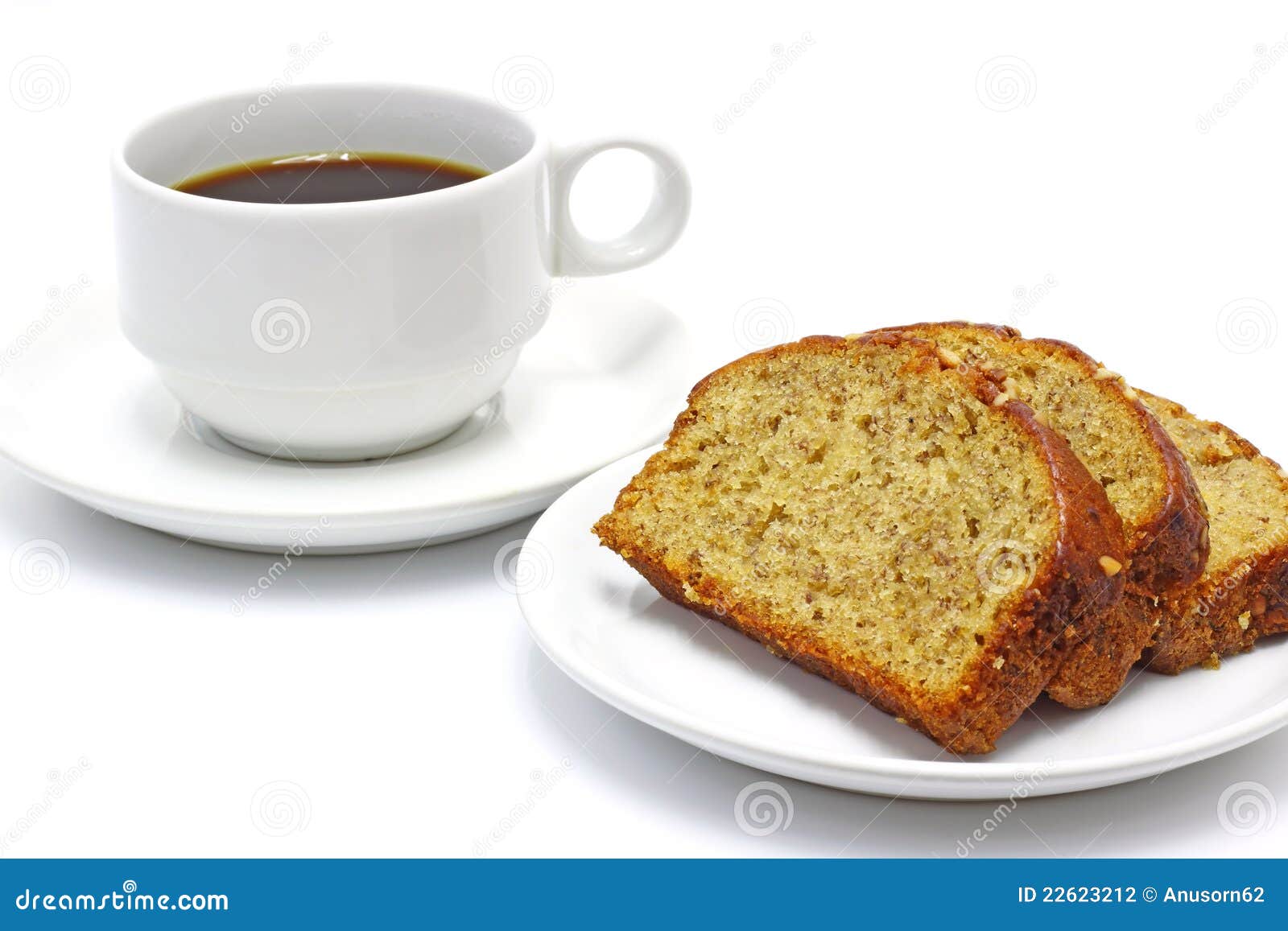 Coffee and banana bread stock photo. Image of homemade - 22623212