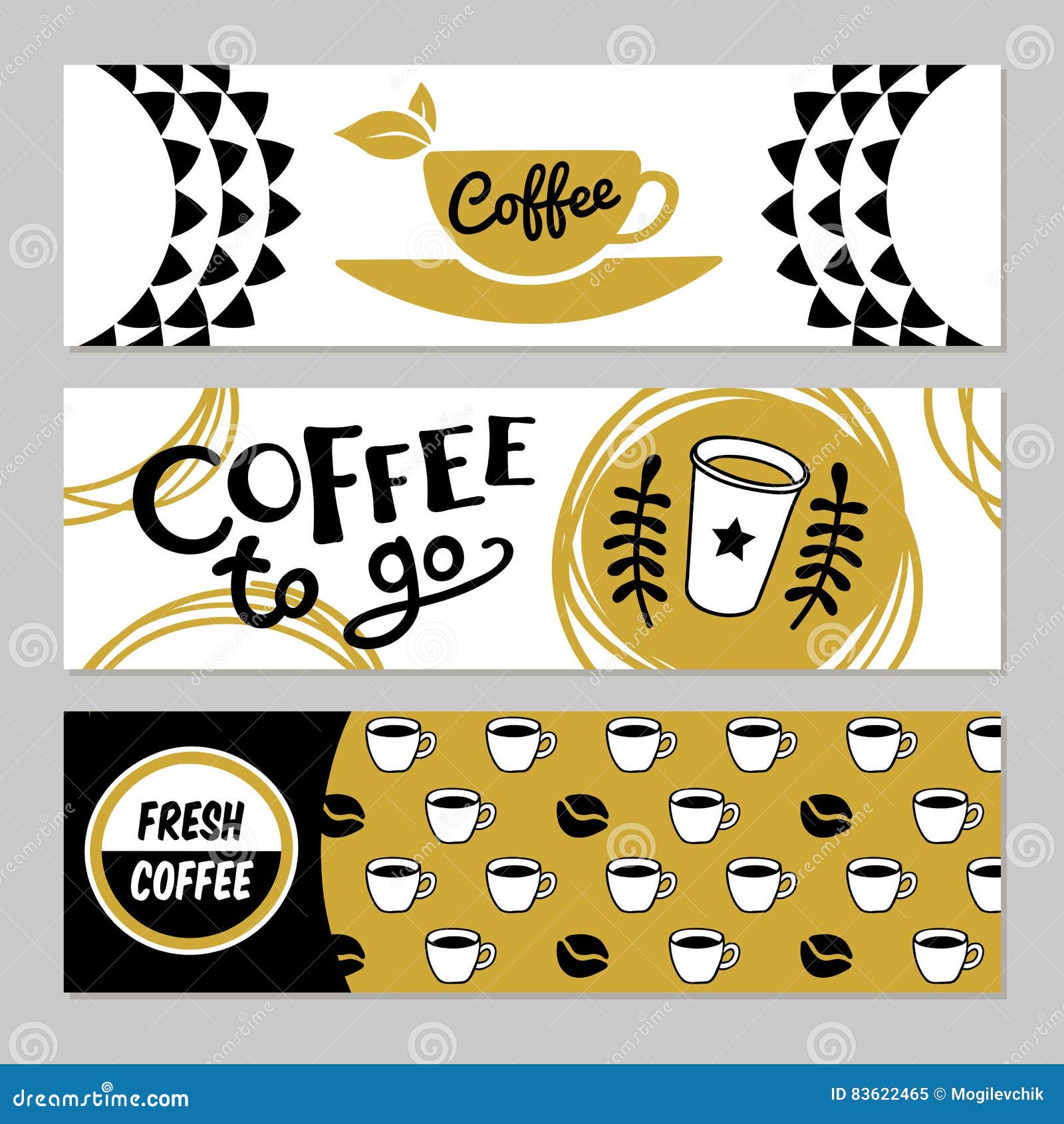 Coffee Banner Set stock vector. Illustration of drink - 83622465