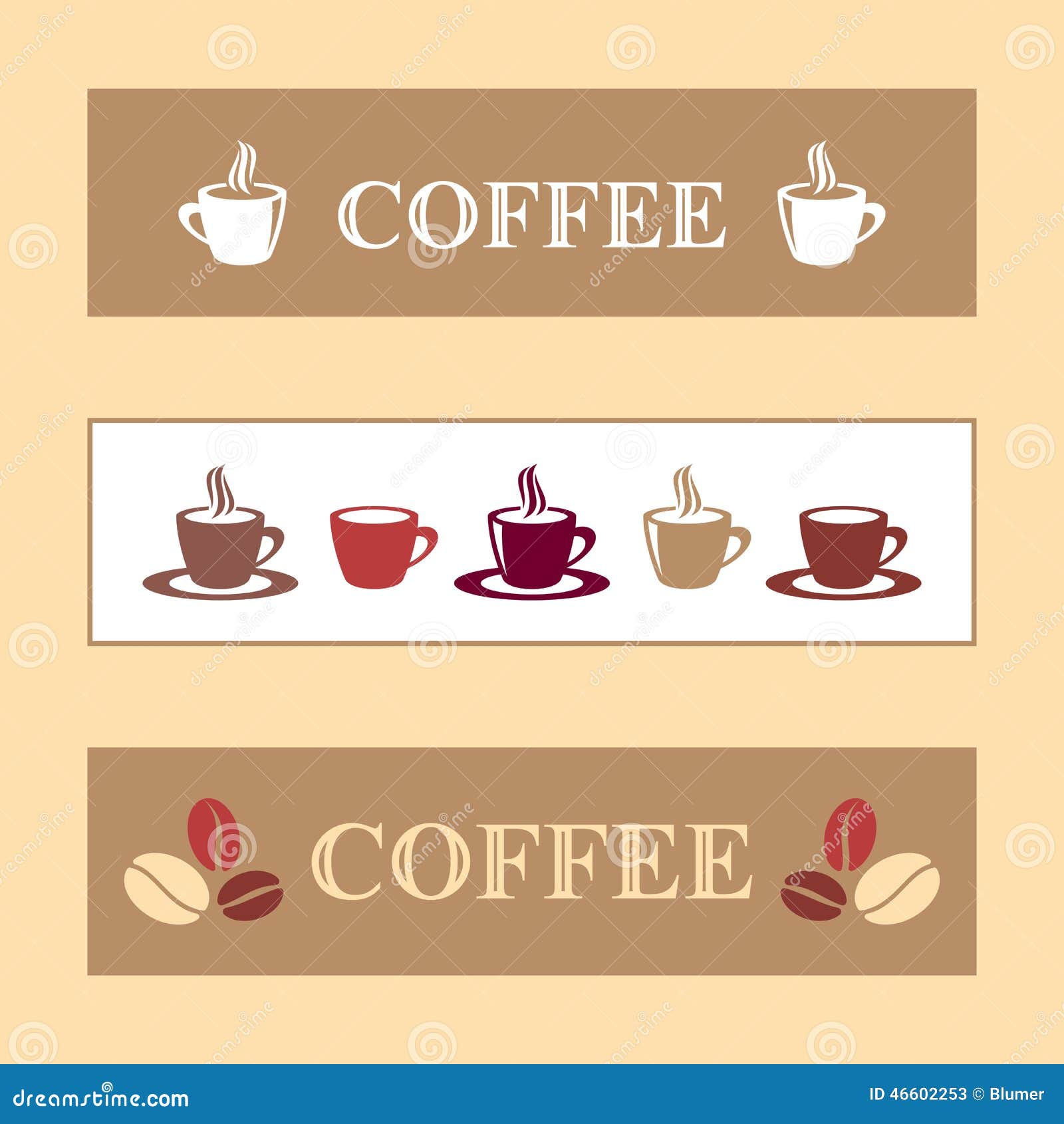 Coffee banners stock vector. Illustration of menu, label - 46602253