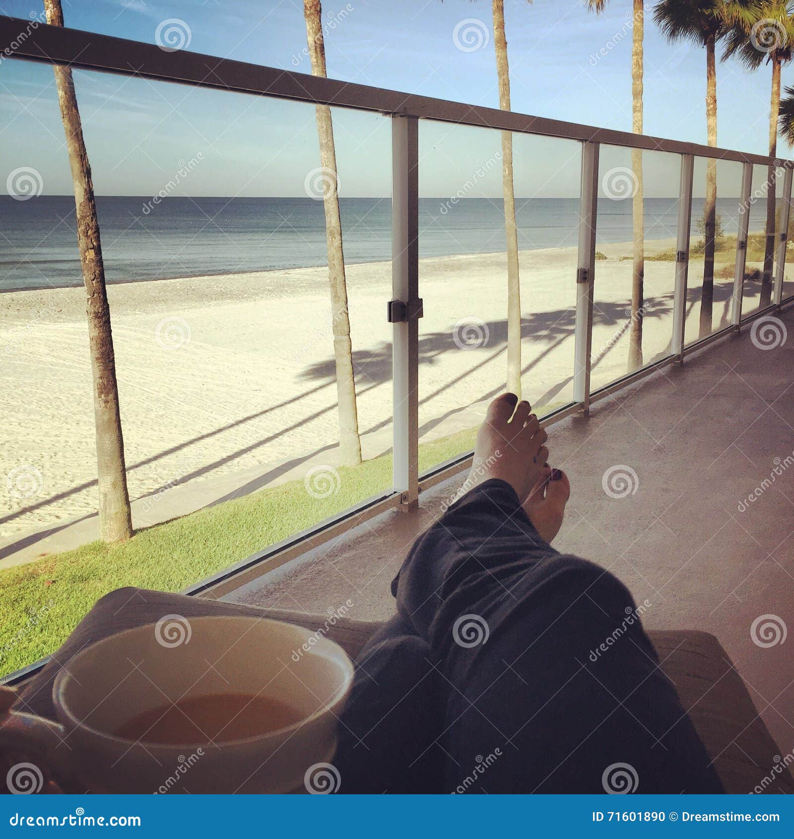 Coffee on the beach stock photo. Image of water, coffee - 71601890