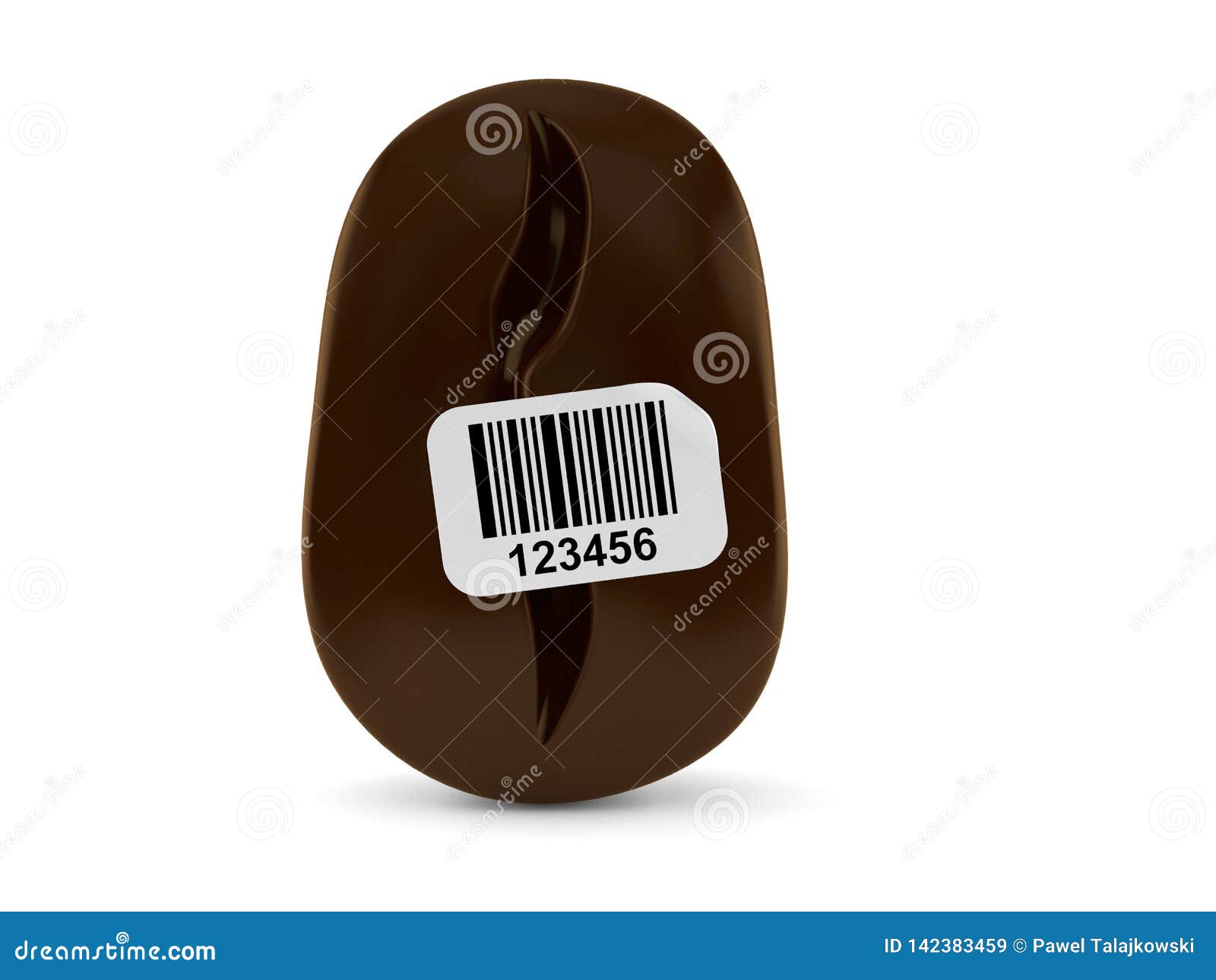 Coffee Bean with Barcode Sticker Stock Illustration - Illustration of ...