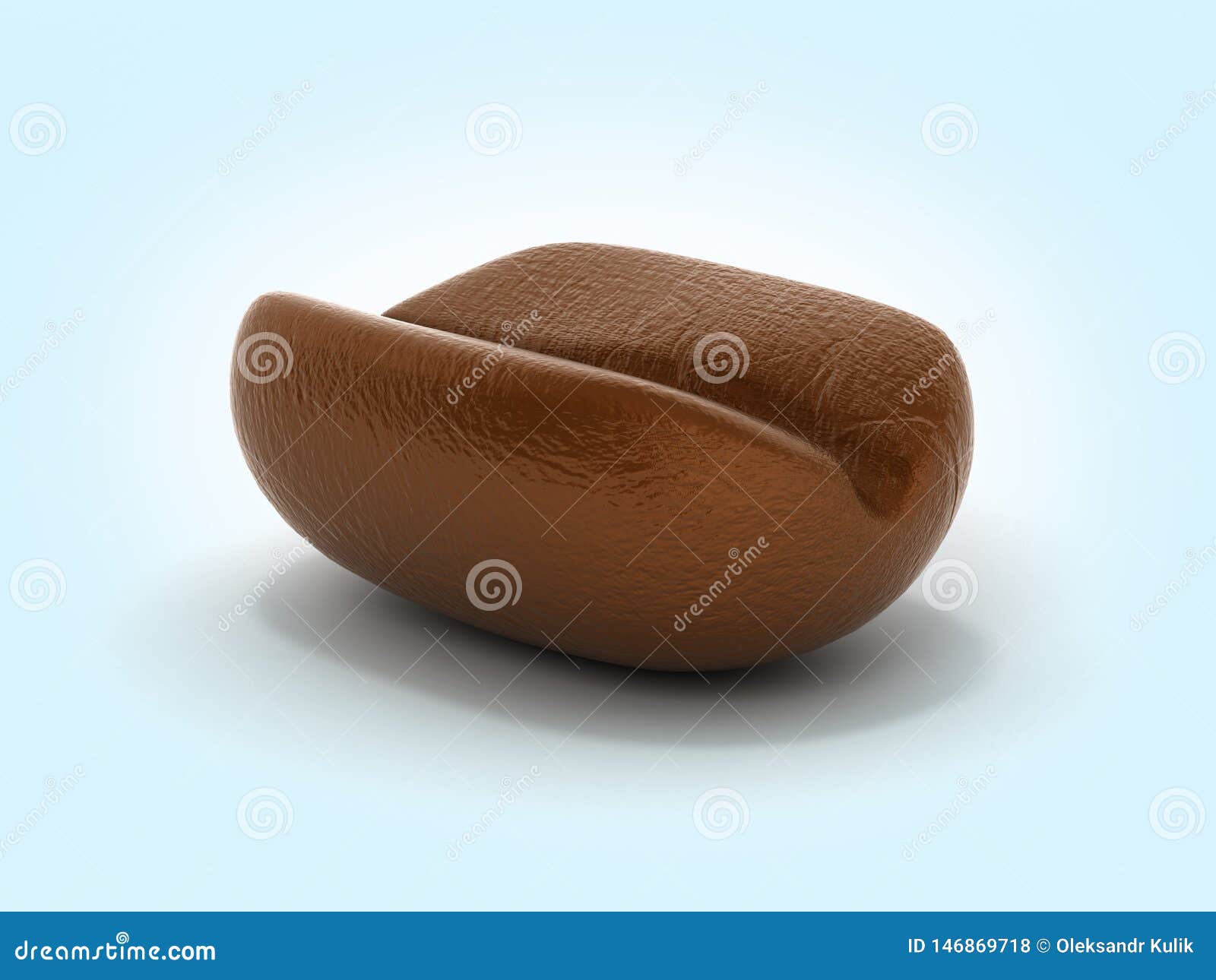 Coffee Bean on Blue Gradient Background 3d Stock Illustration ...