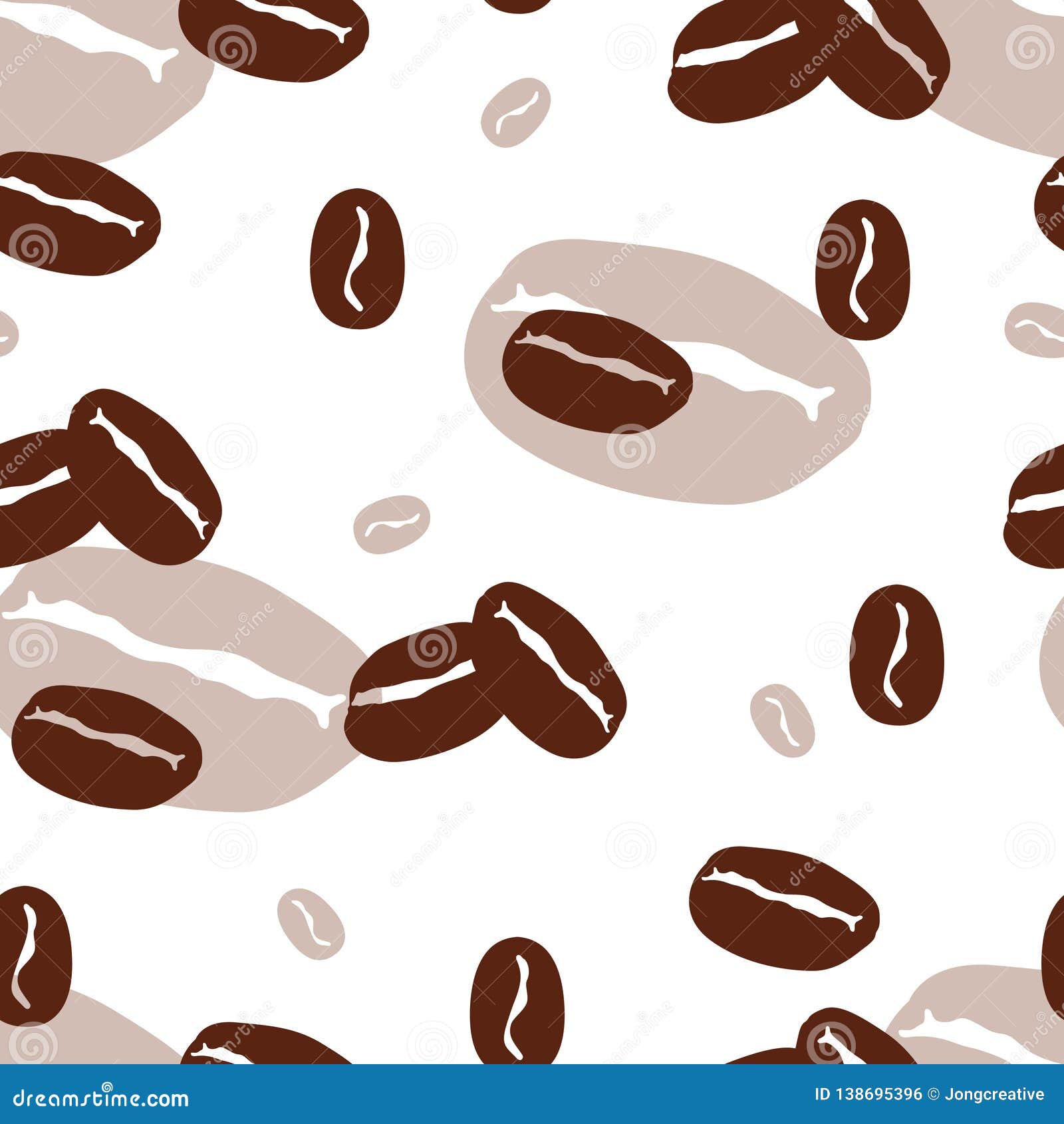 Coffee Bean Cafe Seamless Pattern Repeatable Wallpaper Background Stock ...
