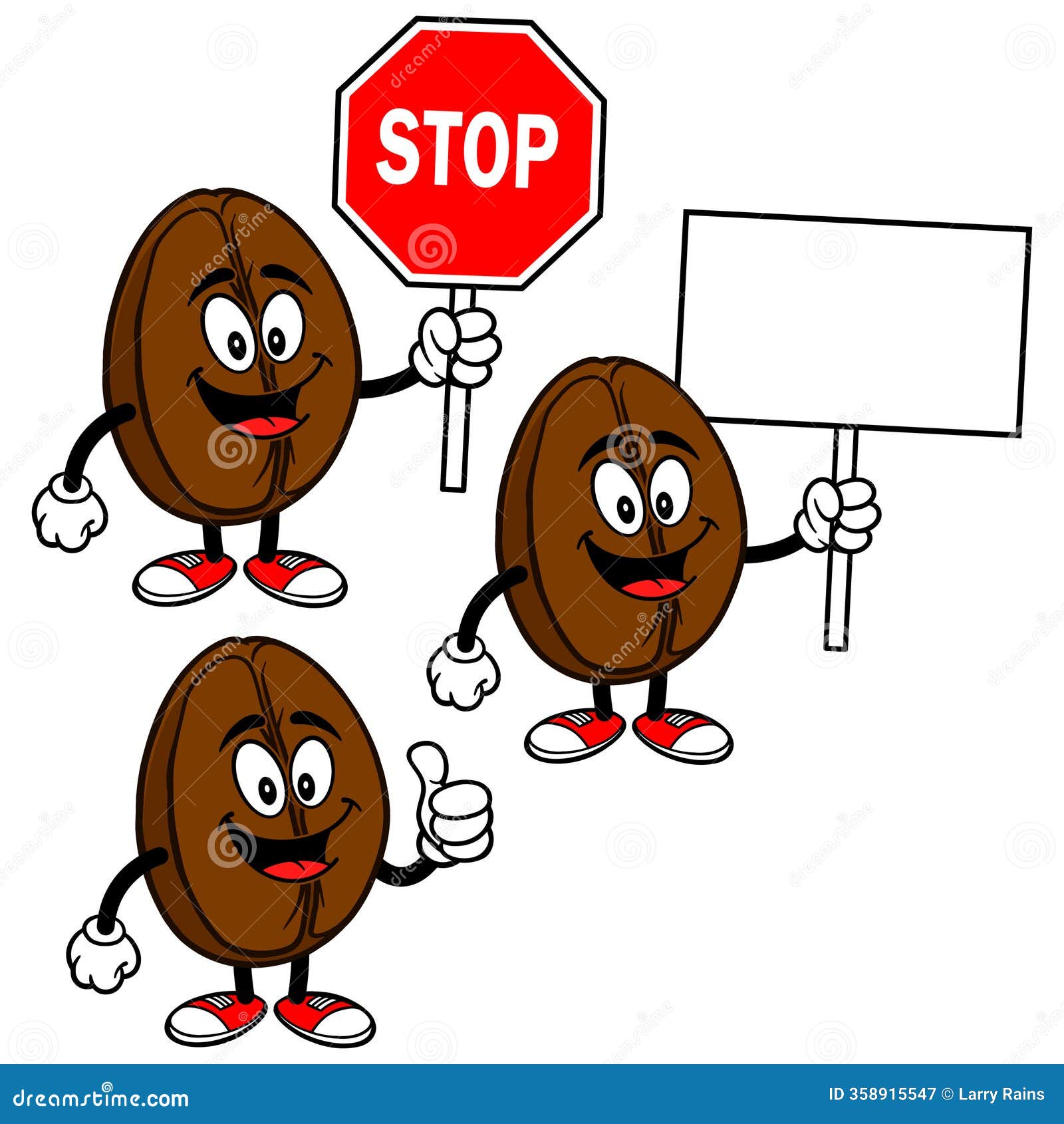 Coffee Bean Character Set 02 Stock Vector - Illustration of cartoon ...