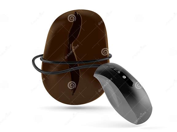 Coffee Bean with Computer Mouse Stock Illustration - Illustration of ...