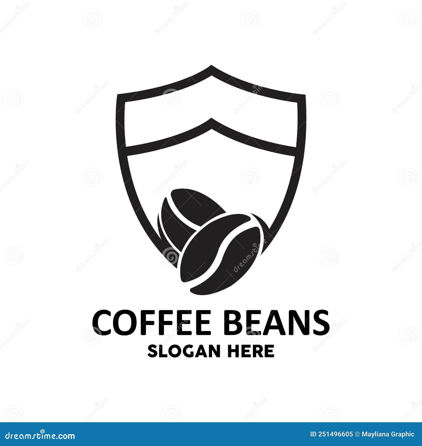 Coffee Bean Drink Logo Design in Brown Color Vector Illustration Stock ...