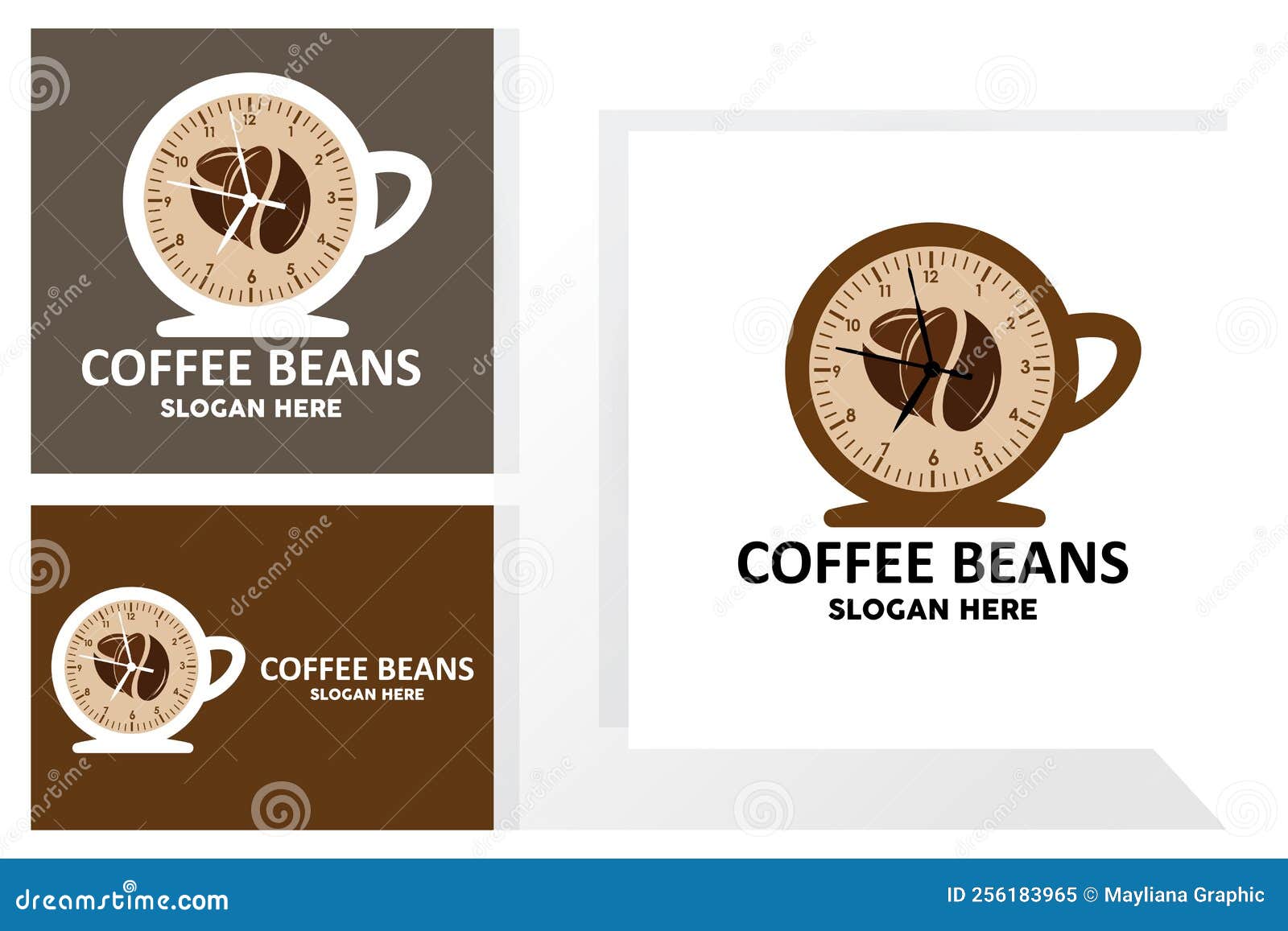 Coffee Bean Drink Logo Design in Brown Color Vector Illustration Stock ...