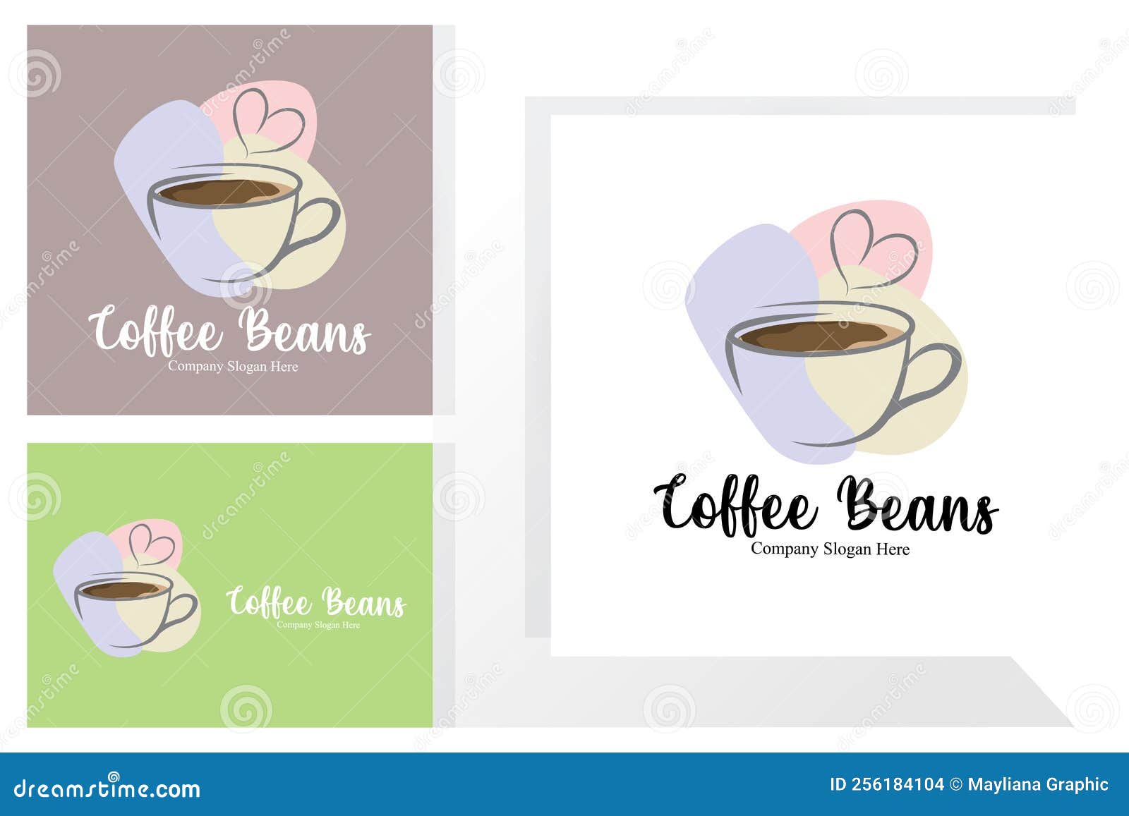 Coffee Bean Drink Logo Design in Brown Color Vector Illustration Stock ...