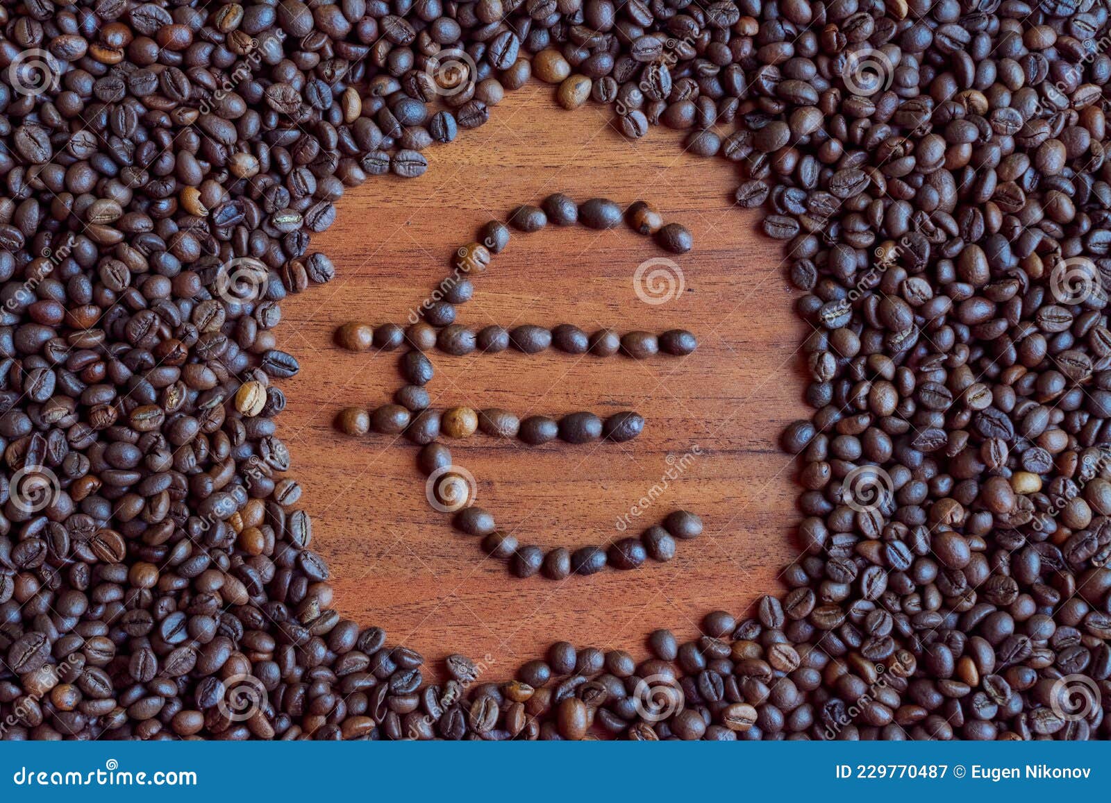 Roasted Coffee Bean Euro Logo Stock Image - Image of background ...