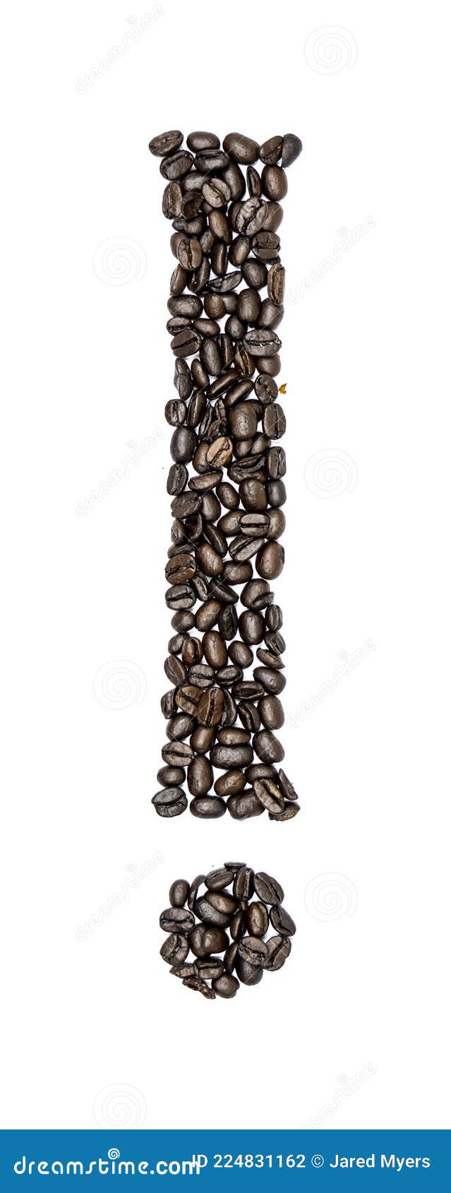 Coffee Bean Exclamation Point or Mark Stock Photo - Image of beverage ...