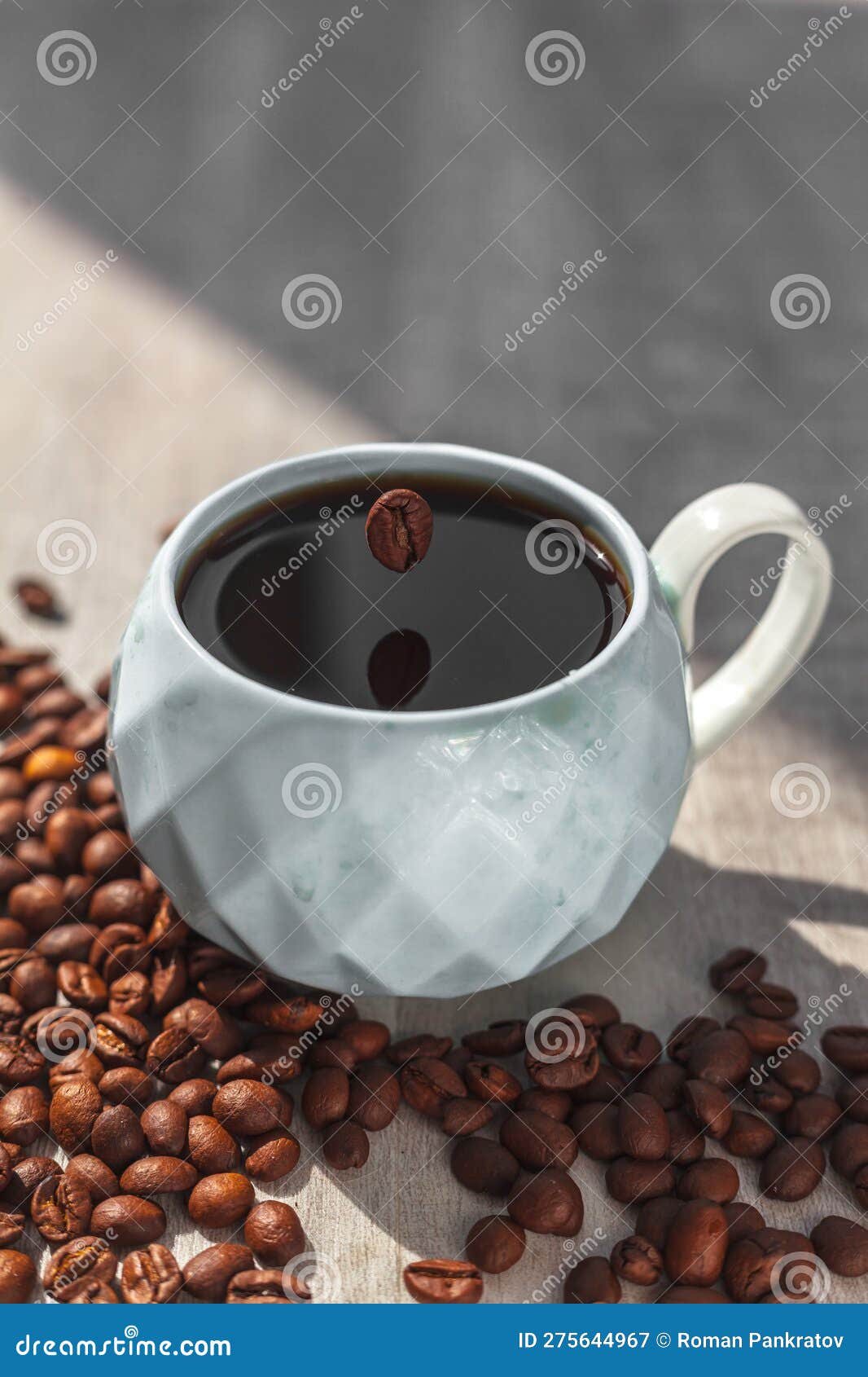 Coffee Bean Fall in Cup of Coffee Lifestyle Stock Image - Image of bean ...
