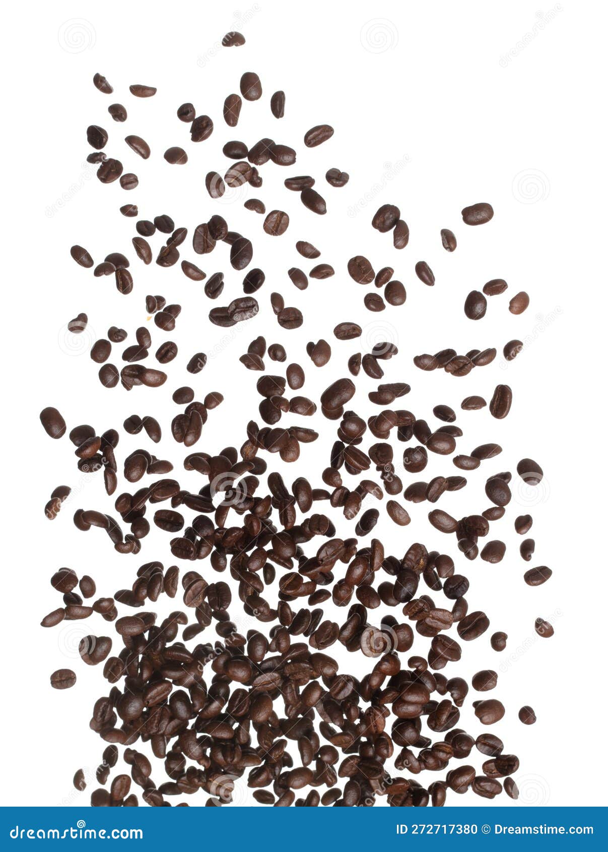 Coffee Bean Fall Down Pour in Group, Coffee Seeds Float Explode ...