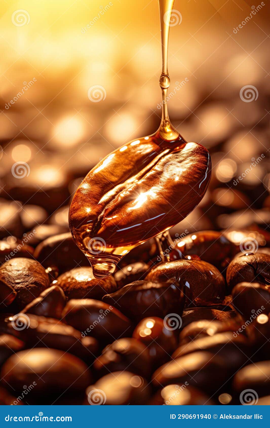 Coffee Bean Falling. Closeup Macro Shot. Generative Ai Stock Photo ...