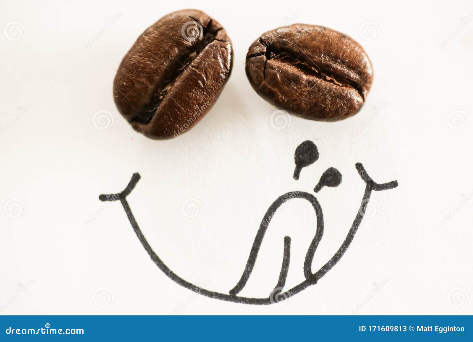 Coffee bean face stock image. Image of cafe, brown, addiction - 171609813