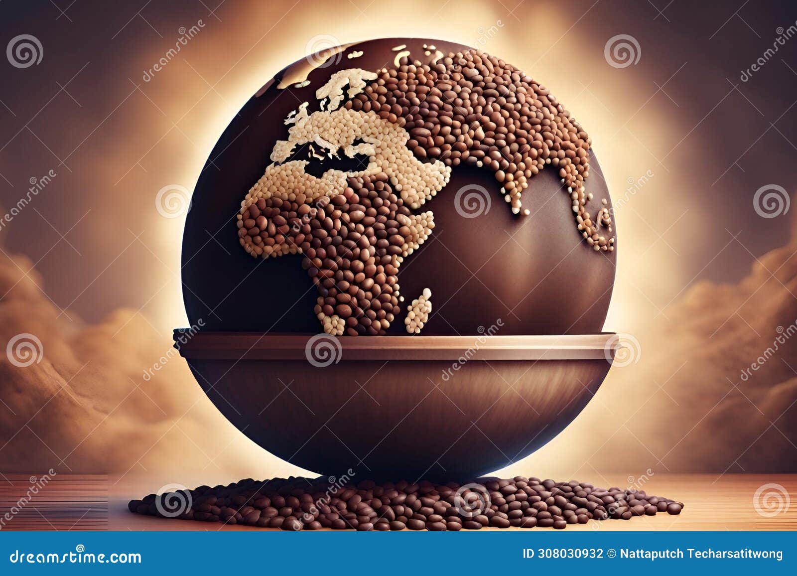 Coffee Bean Globe World Map Royalty-Free Stock Image | CartoonDealer ...