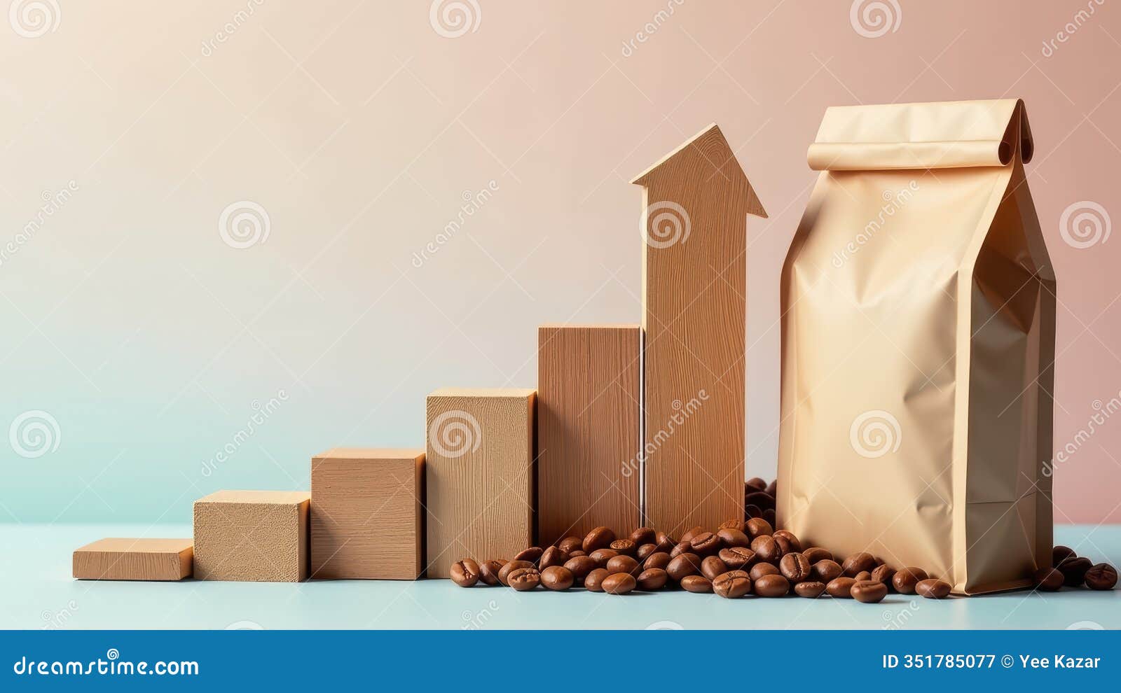 Coffee Bean Growth Chart with Packaging Stock Illustration ...
