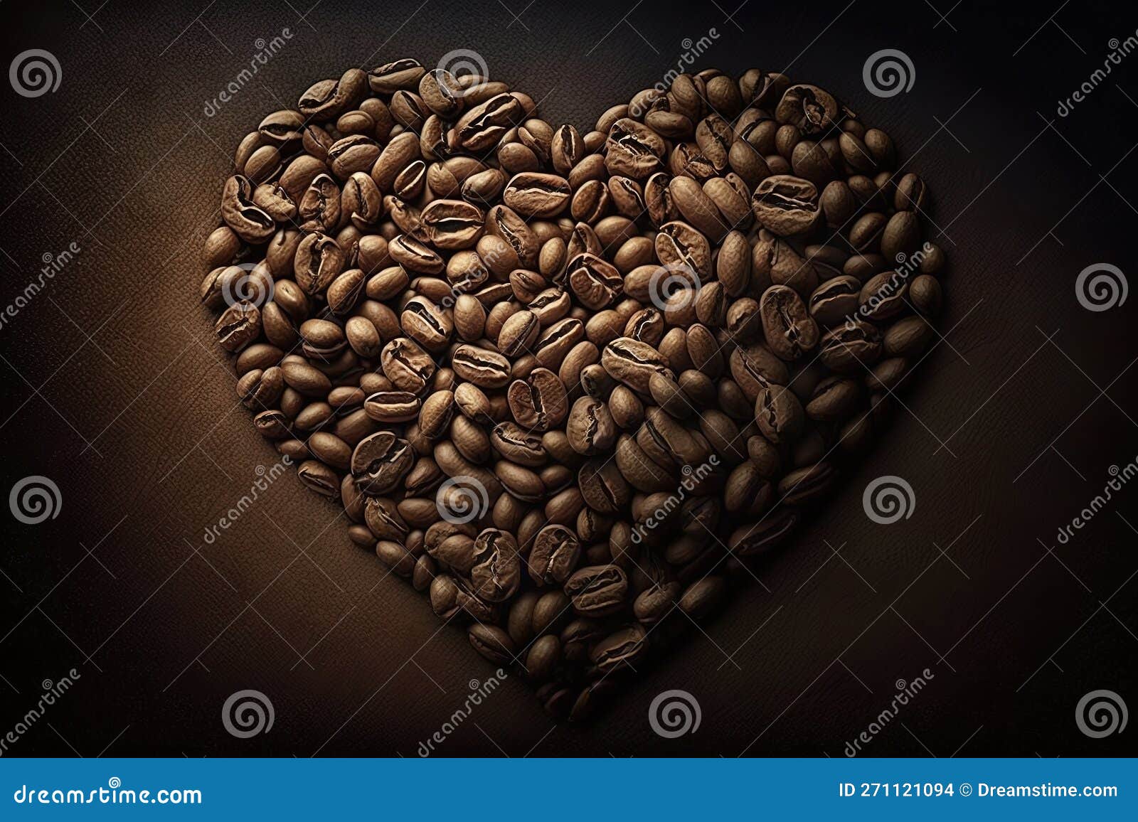 Coffee bean in heart shape stock photo. Image of heap - 271121094