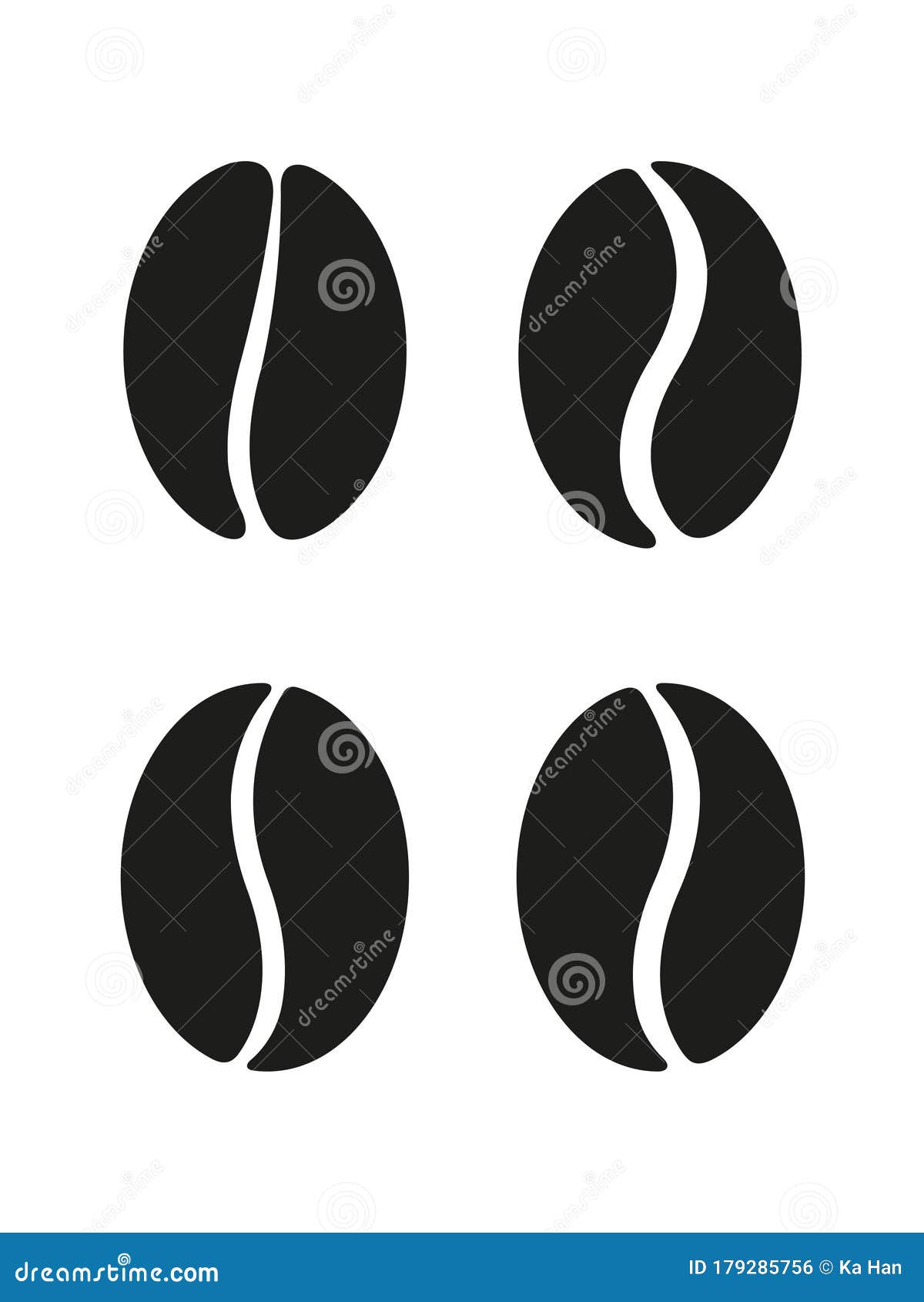 Coffee Bean Icon, Black Coffee Bean Vector Image Stock Vector ...