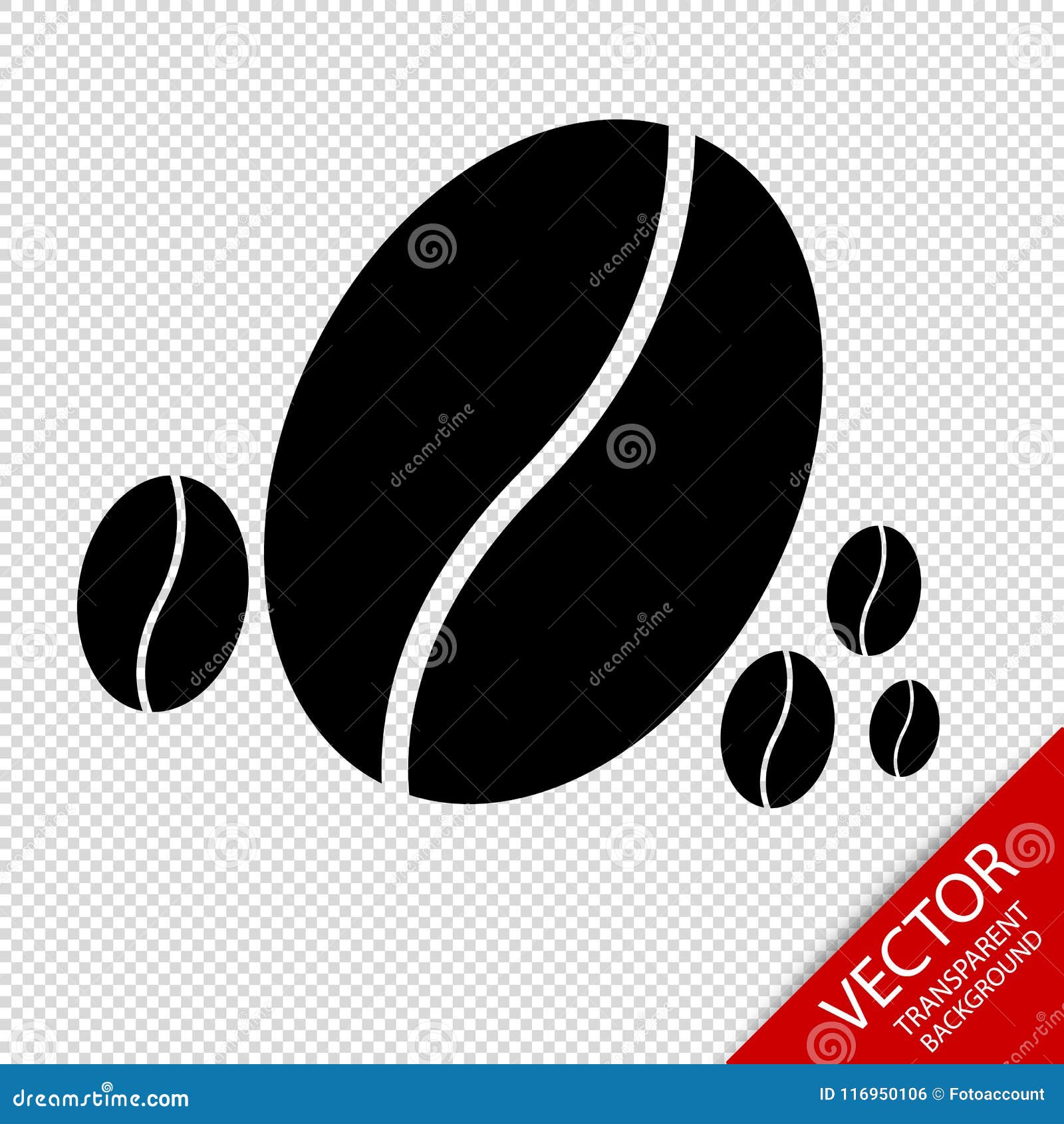 Coffee Bean Icons - Vector Illustration - Isolated On Transparent ...