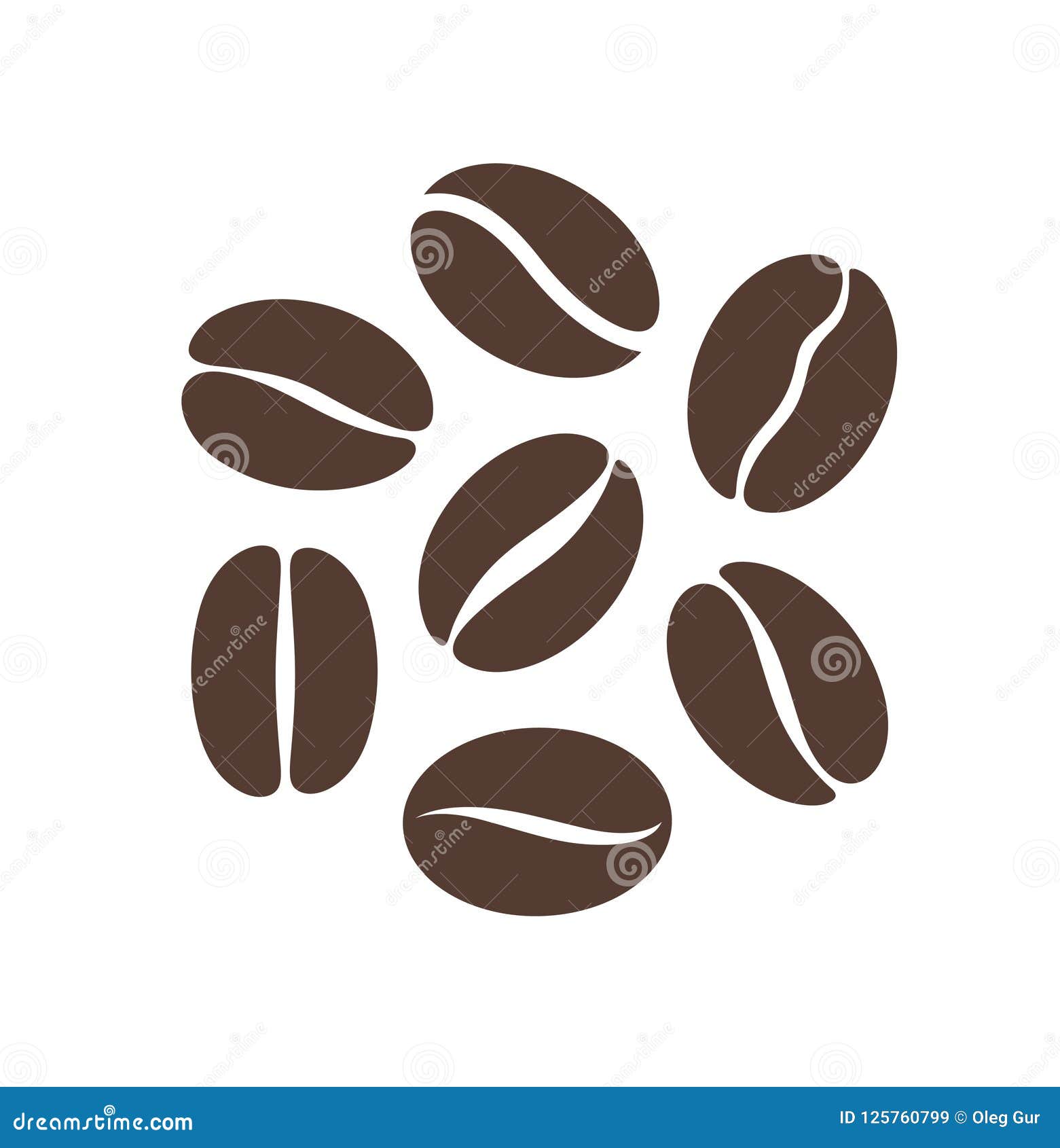 Coffee Bean Logo. Isolated Coffe Beans on White Background Stock Vector ...