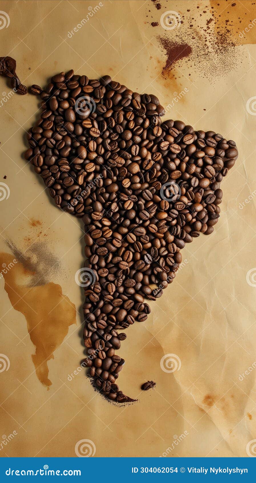 Coffee Bean Map of the World Stock Photo - Image of geography, world ...