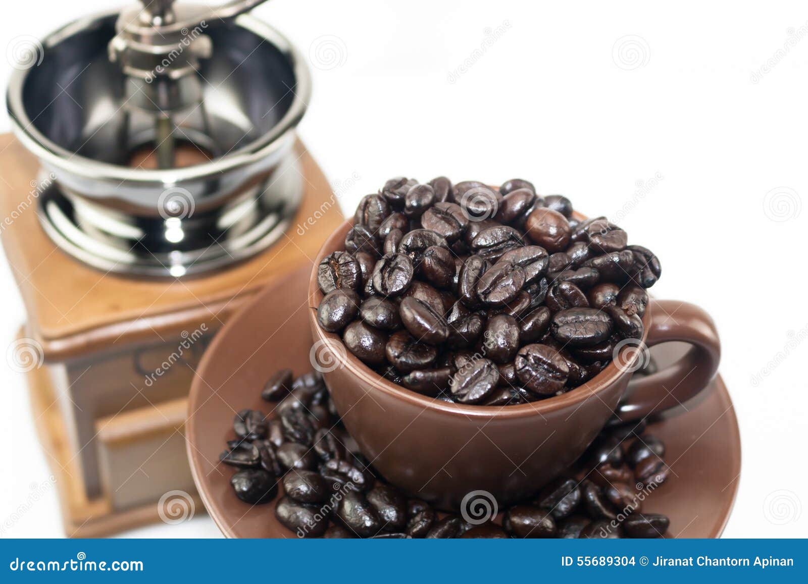 Coffee Bean Overflow in Coffee Cup Stock Photo - Image of drink, coffee ...