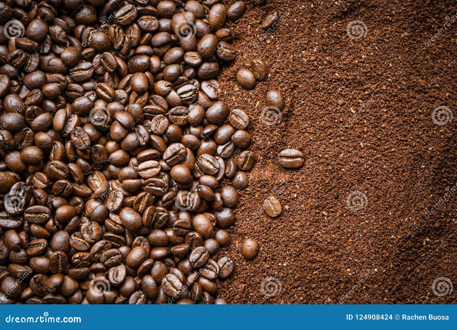 Coffee Bean Roasted and Crushed Background on the Blackboard Stock ...