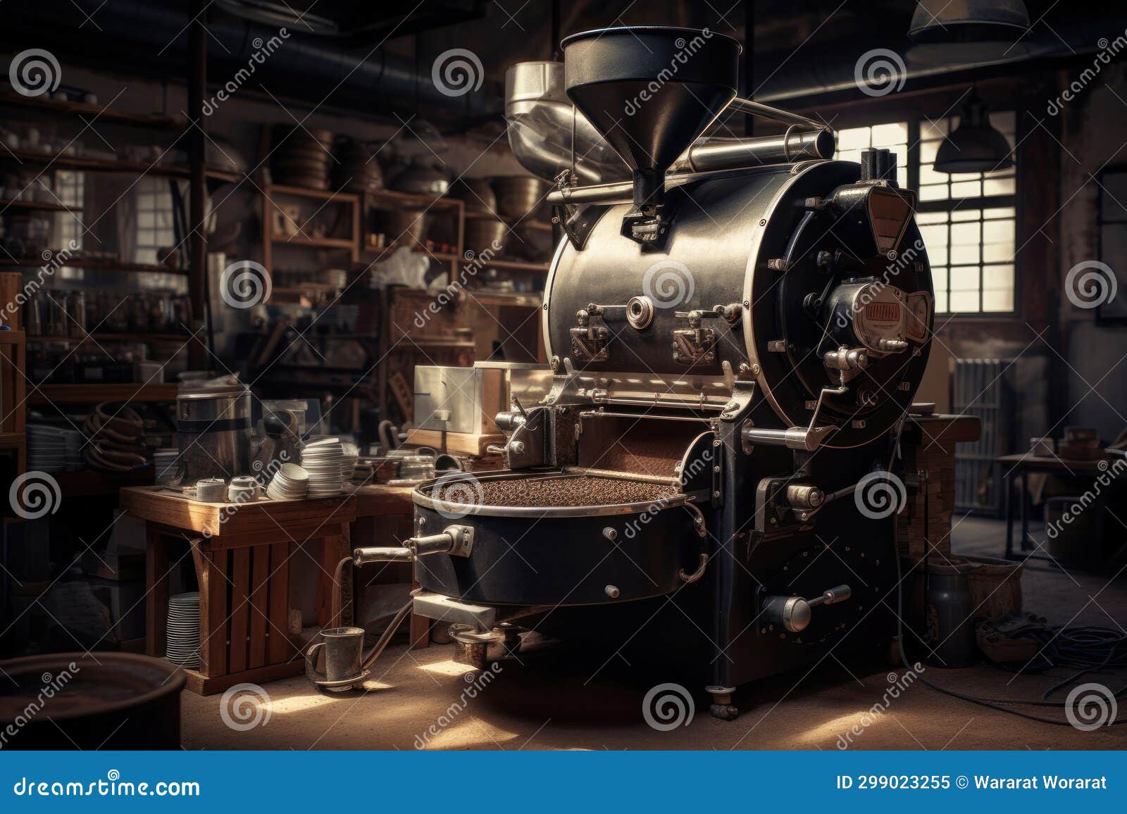 Coffee Bean Roaster Machine Stock Image - Image of shop, seed: 299023255